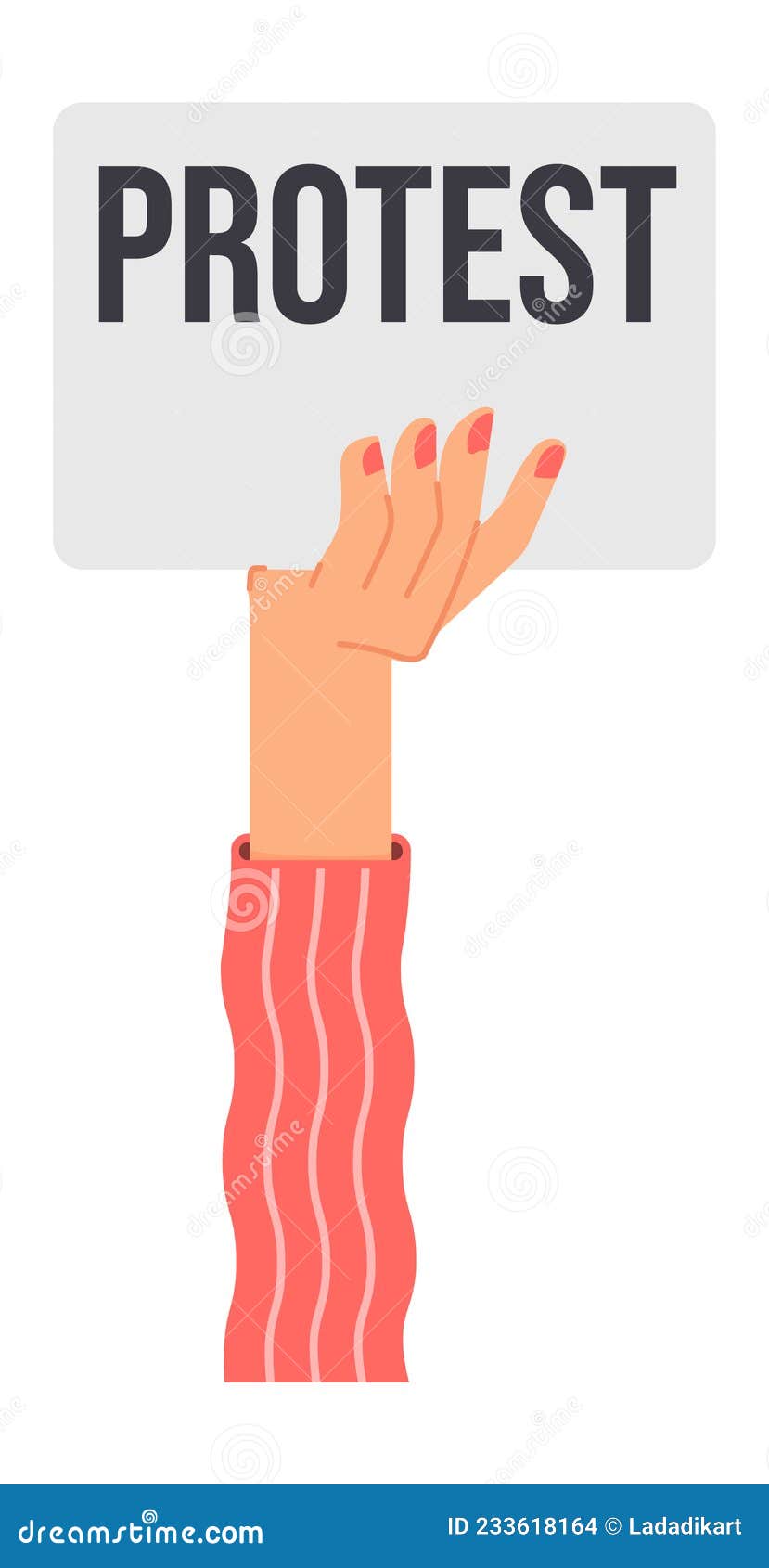 Protest Icon. Human Hand Holding Strike Banner Stock Vector ...