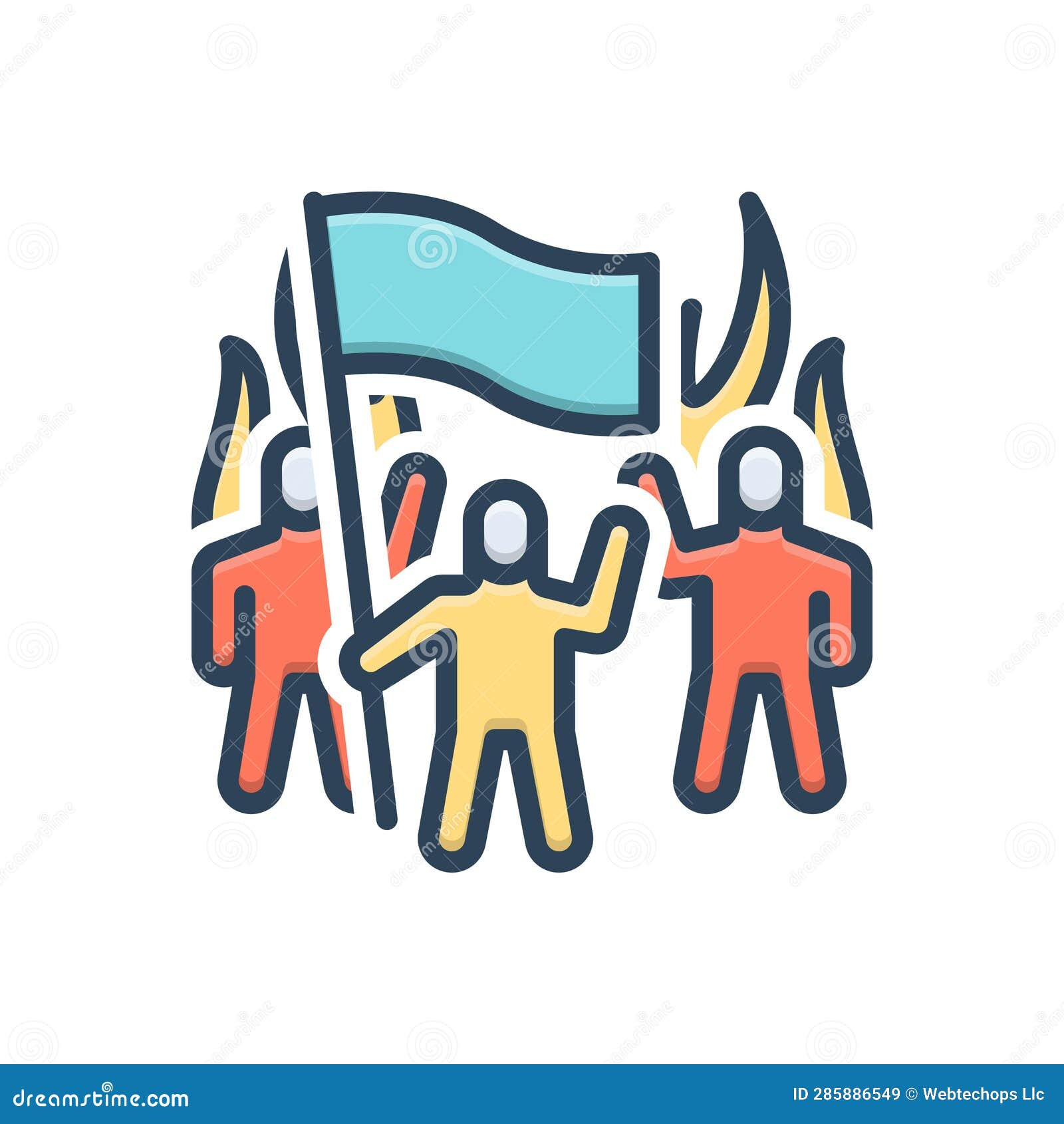 Color Illustration Icon for Protest, Sloganeering and Striker Stock ...