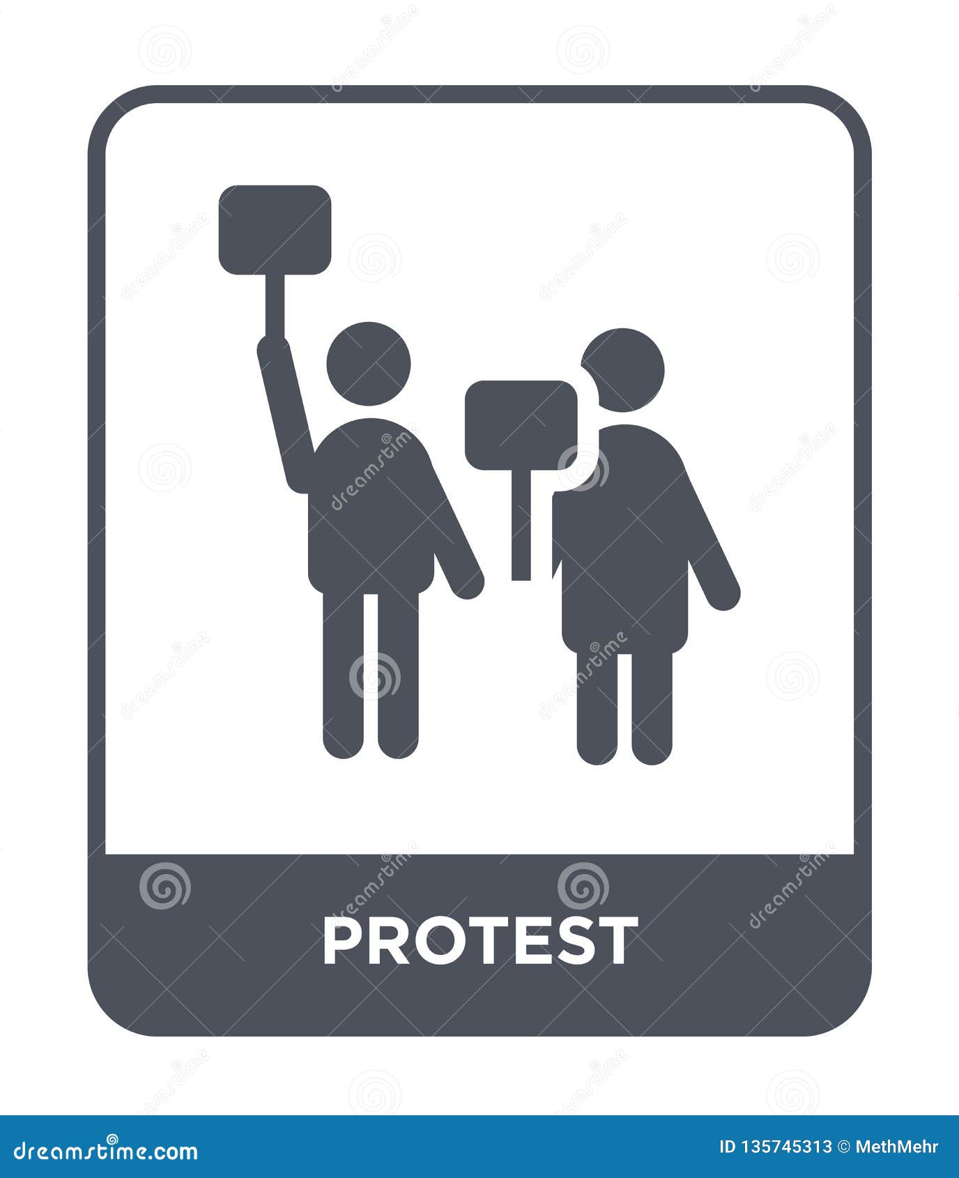 Protest Icon in Trendy Design Style. Protest Icon Isolated on White ...