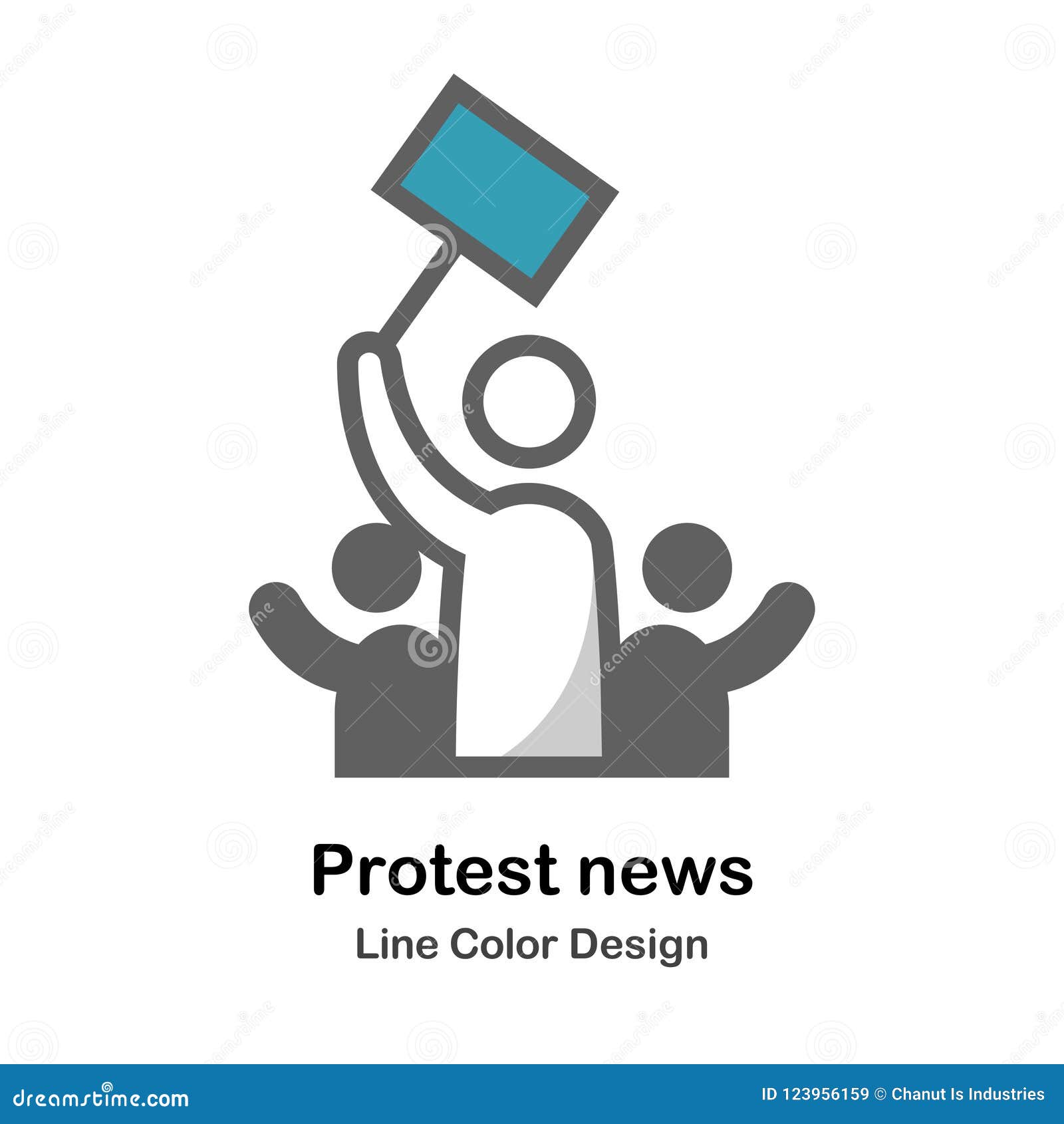 Protest News Flat Icon stock vector. Illustration of protesting - 123956159