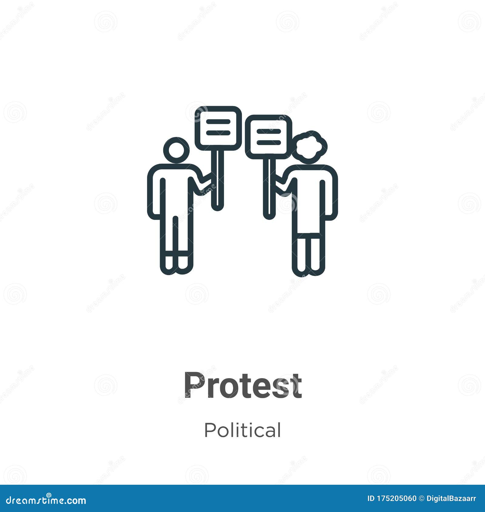 Protest Outline Vector Icon. Thin Line Black Protest Icon, Flat Vector ... Protest Outline Vector Icon. Thin Line Black Protest Icon, Flat Vector ...