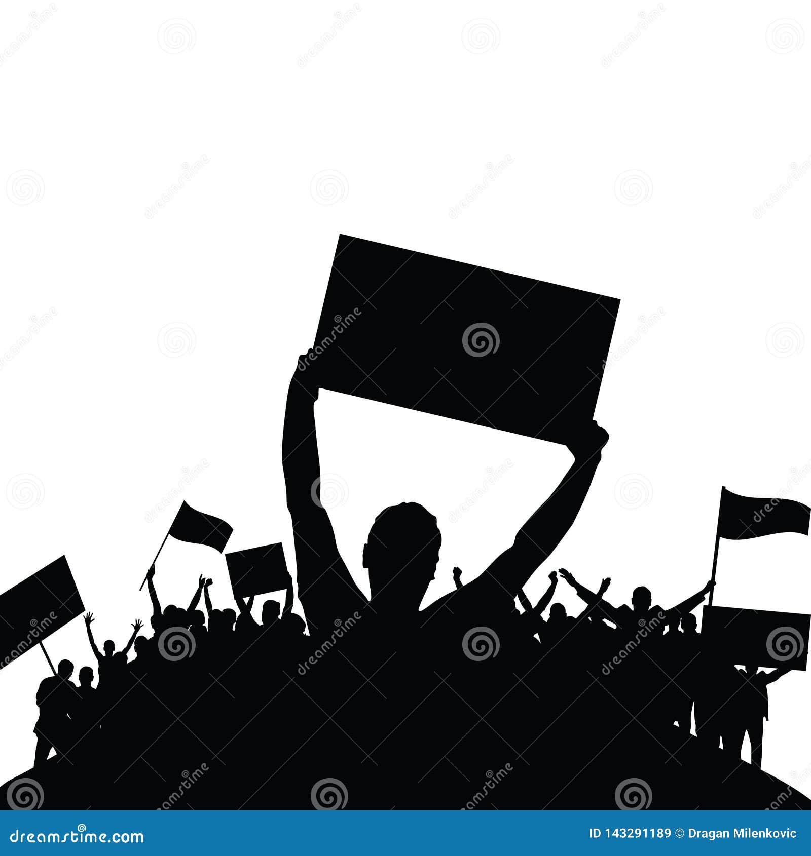 Protest People Silhouette Vector Stock Vector - Illustration of line ...