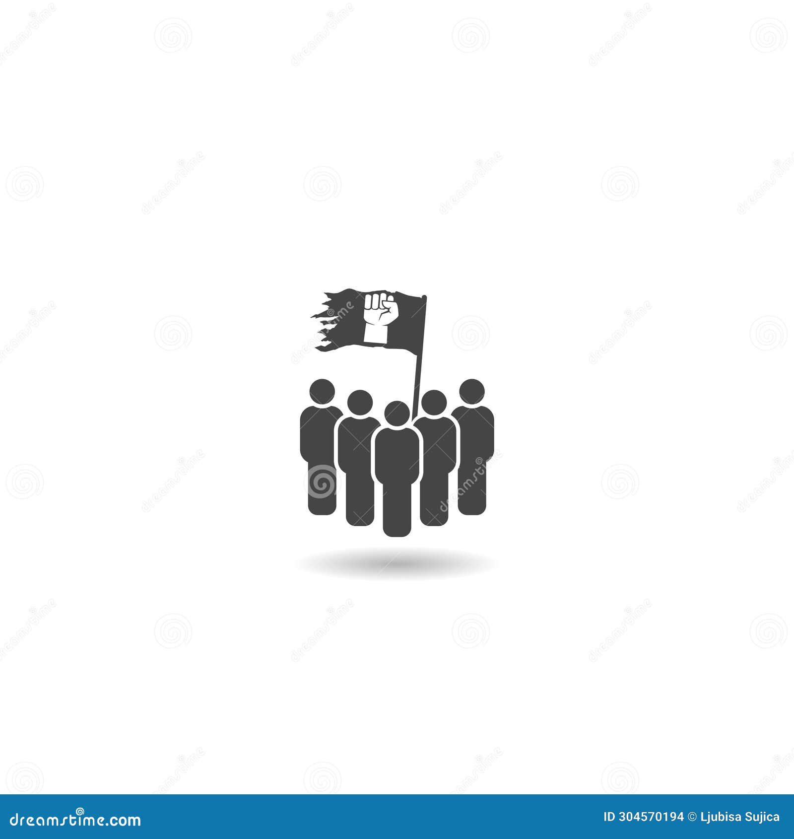Protest People Icon with Shadow Stock Illustration - Illustration of ...