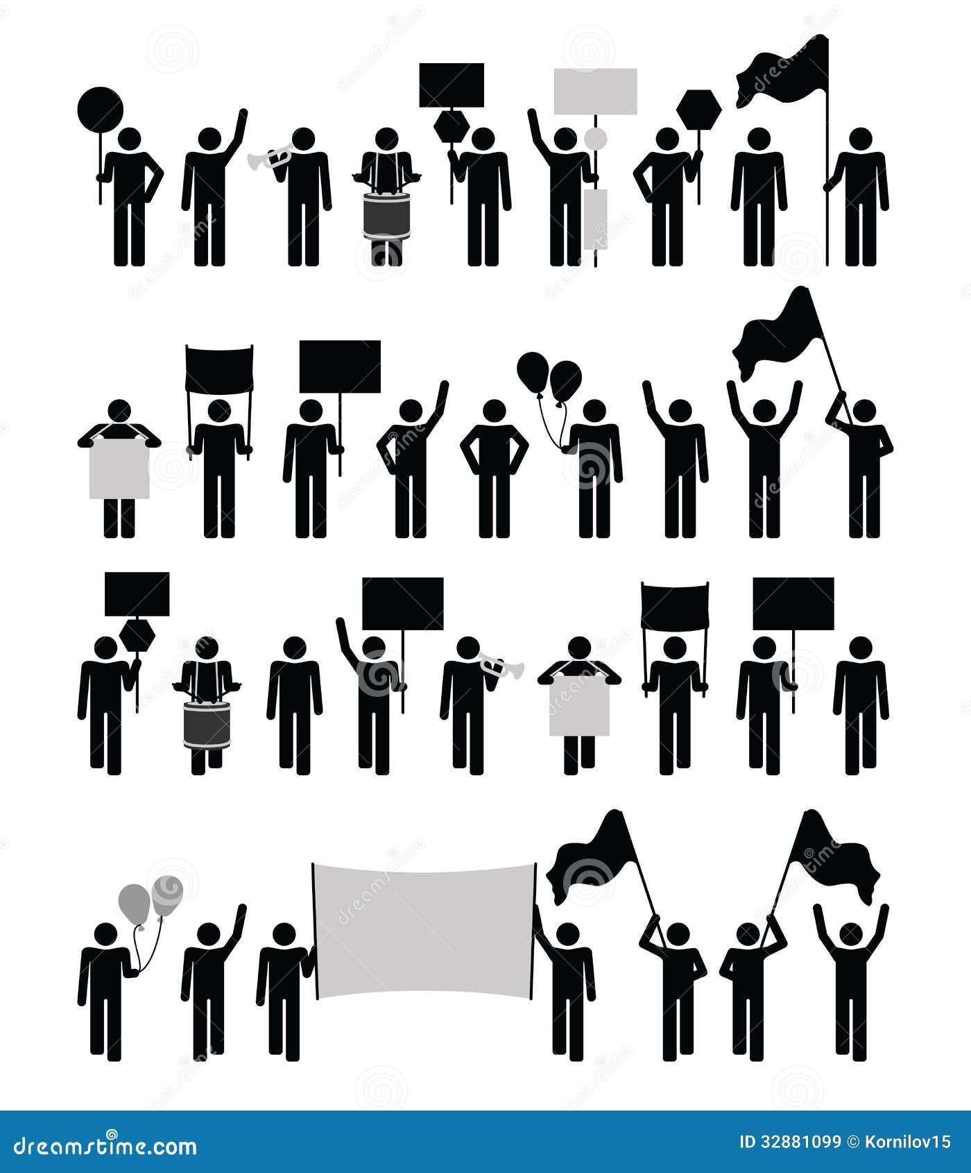 Protest - Pictogram Collection Stock Vector - Illustration of march ...