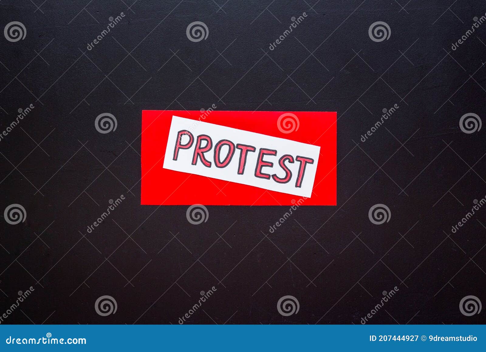 Protest Sign Concept. Word Protest on Paper Banner, Top View Stock ...