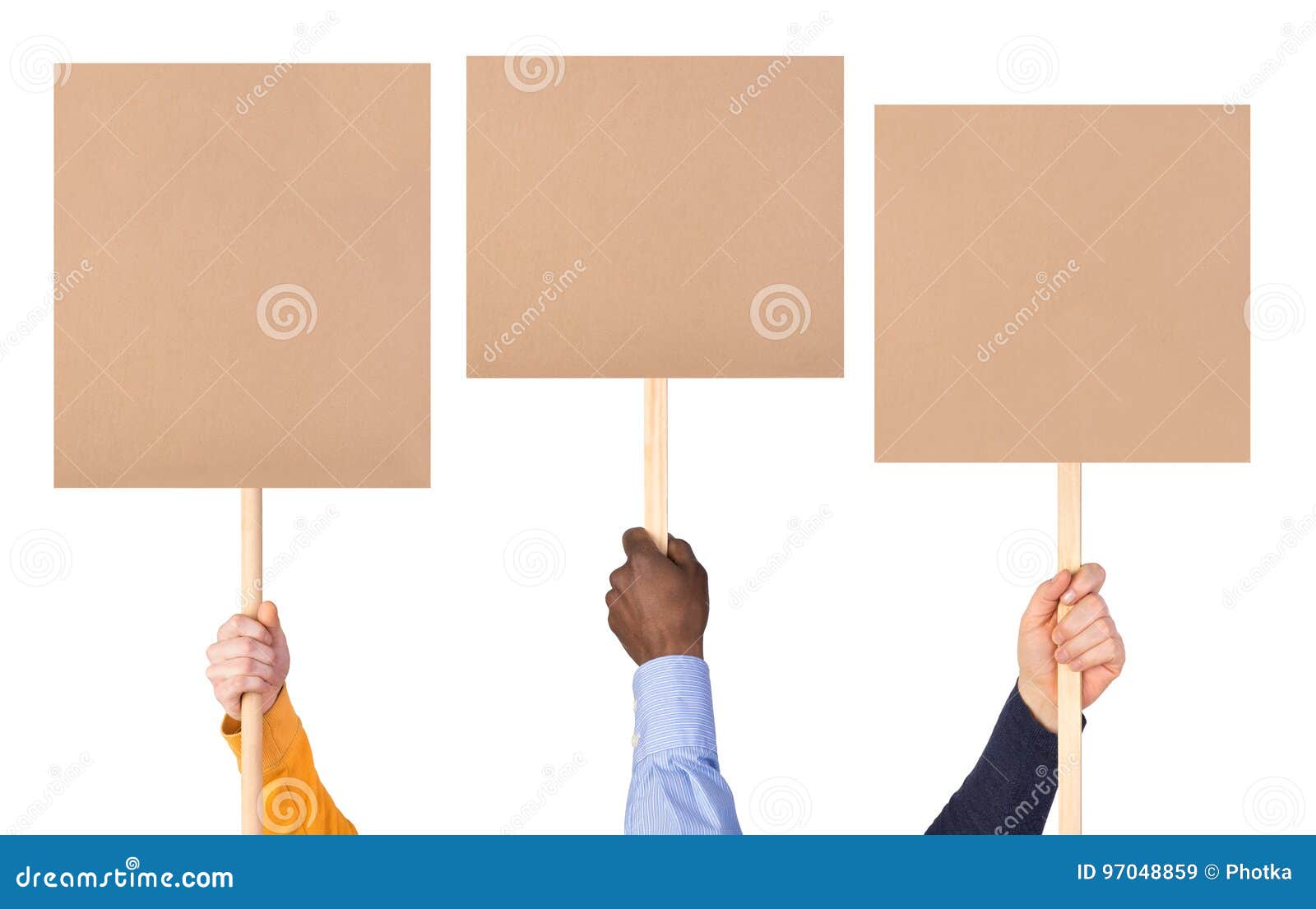 Protest signs in hands stock image. Image of white, american - 97048859