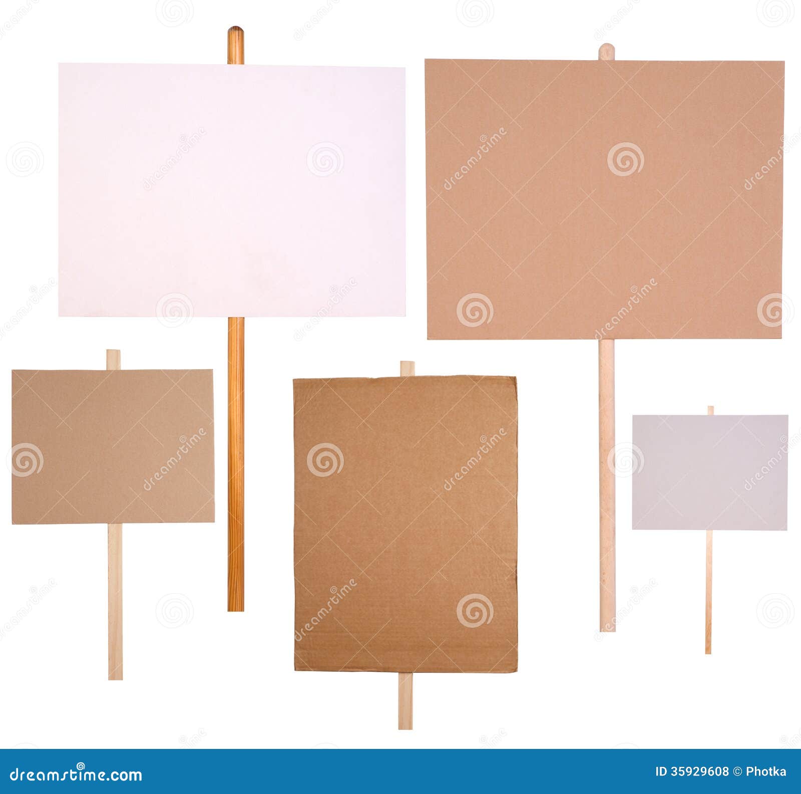 Protest Signs Isolated on White Stock Photo - Image of public, sign ...