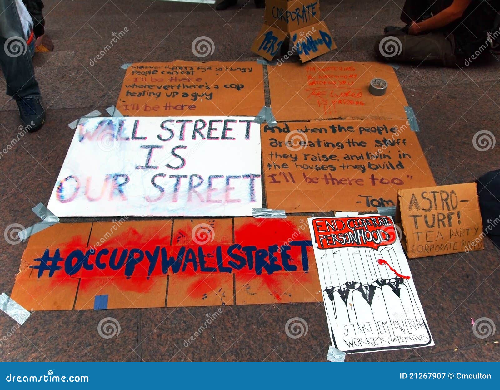 Protest Signs for Occupy Wall St. Editorial Photography - Image of ...
