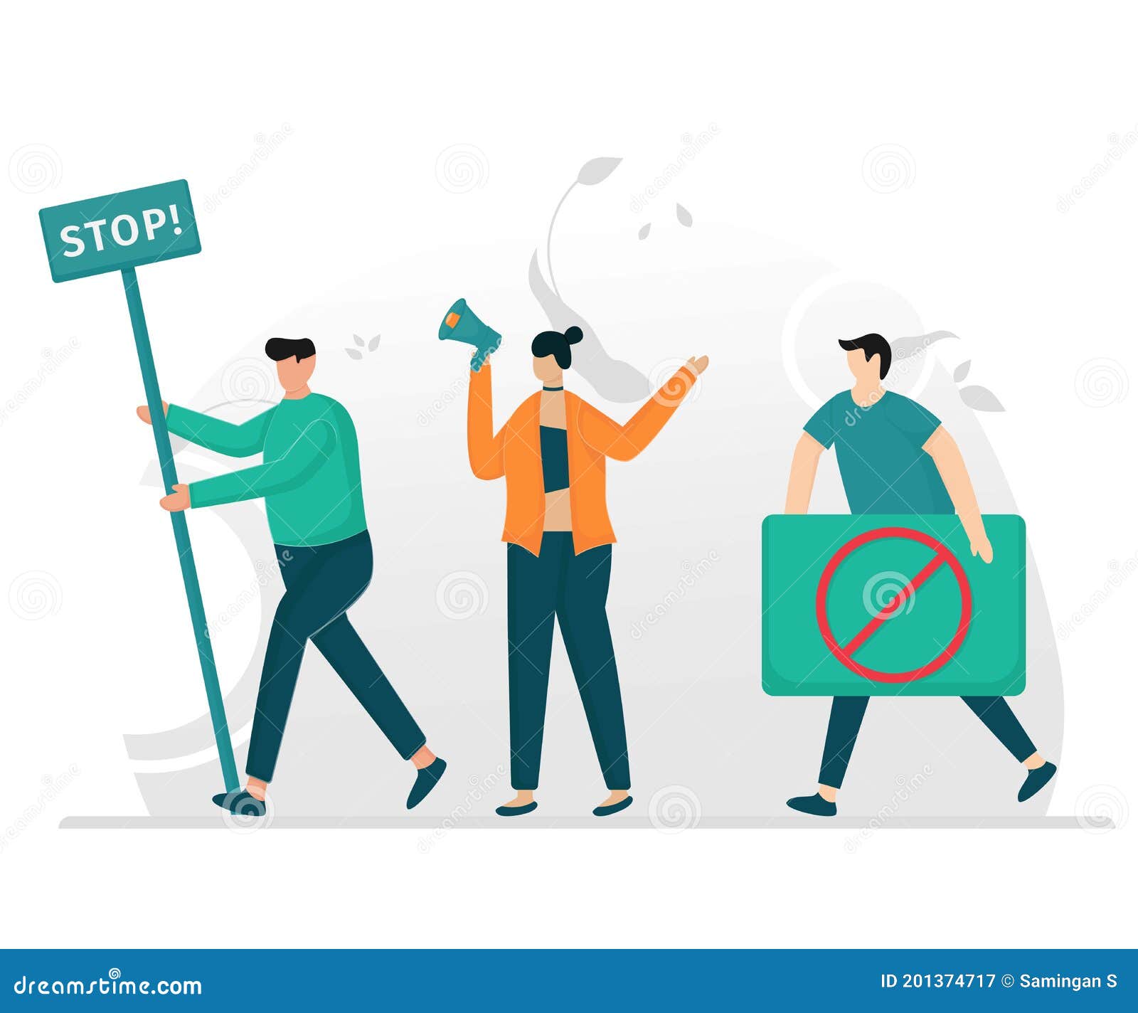 Illustration Vector Protesters People Strike Stock Vector ...