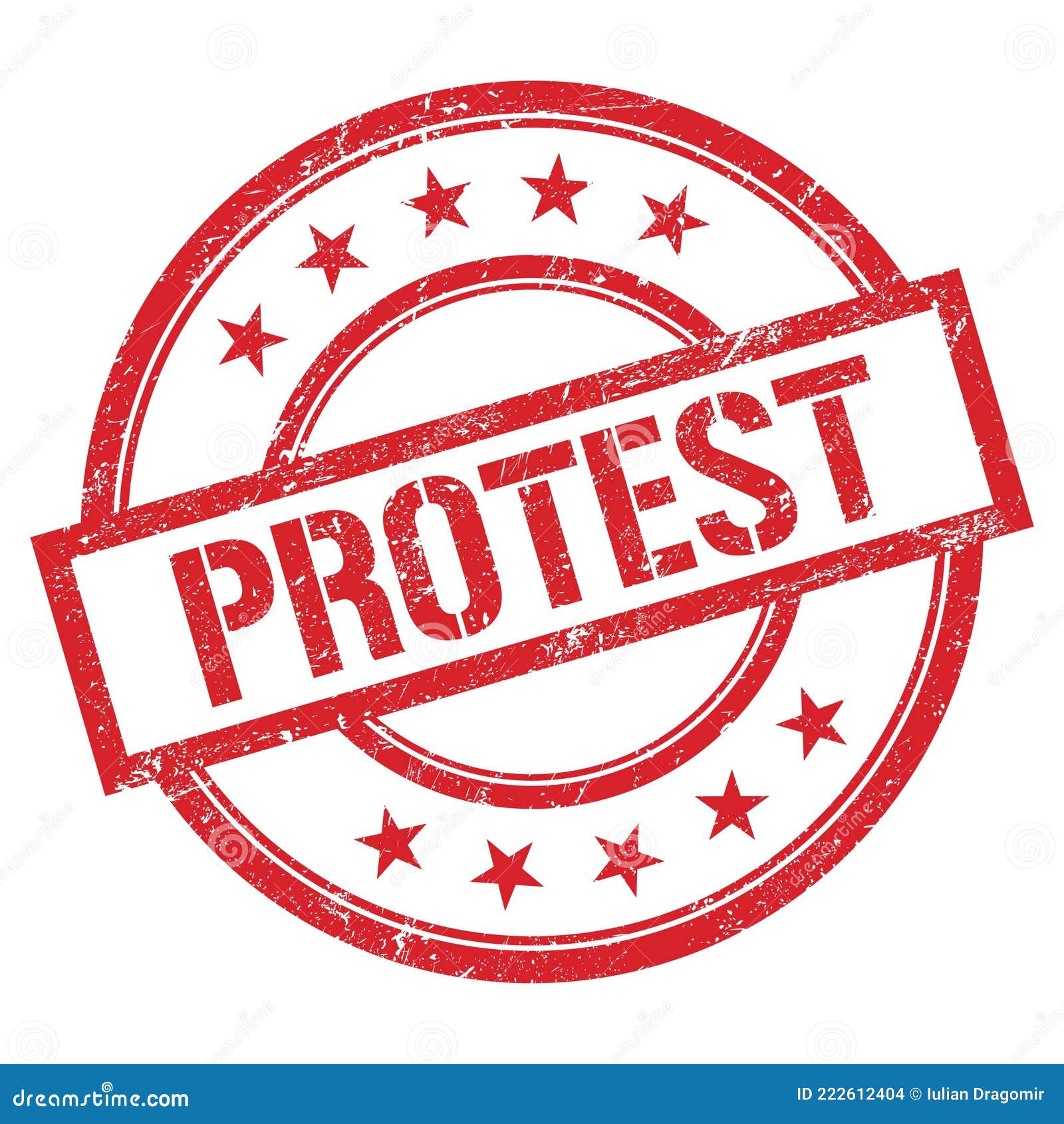 PROTEST Text Written on Red Vintage Stamp Stock Illustration ...