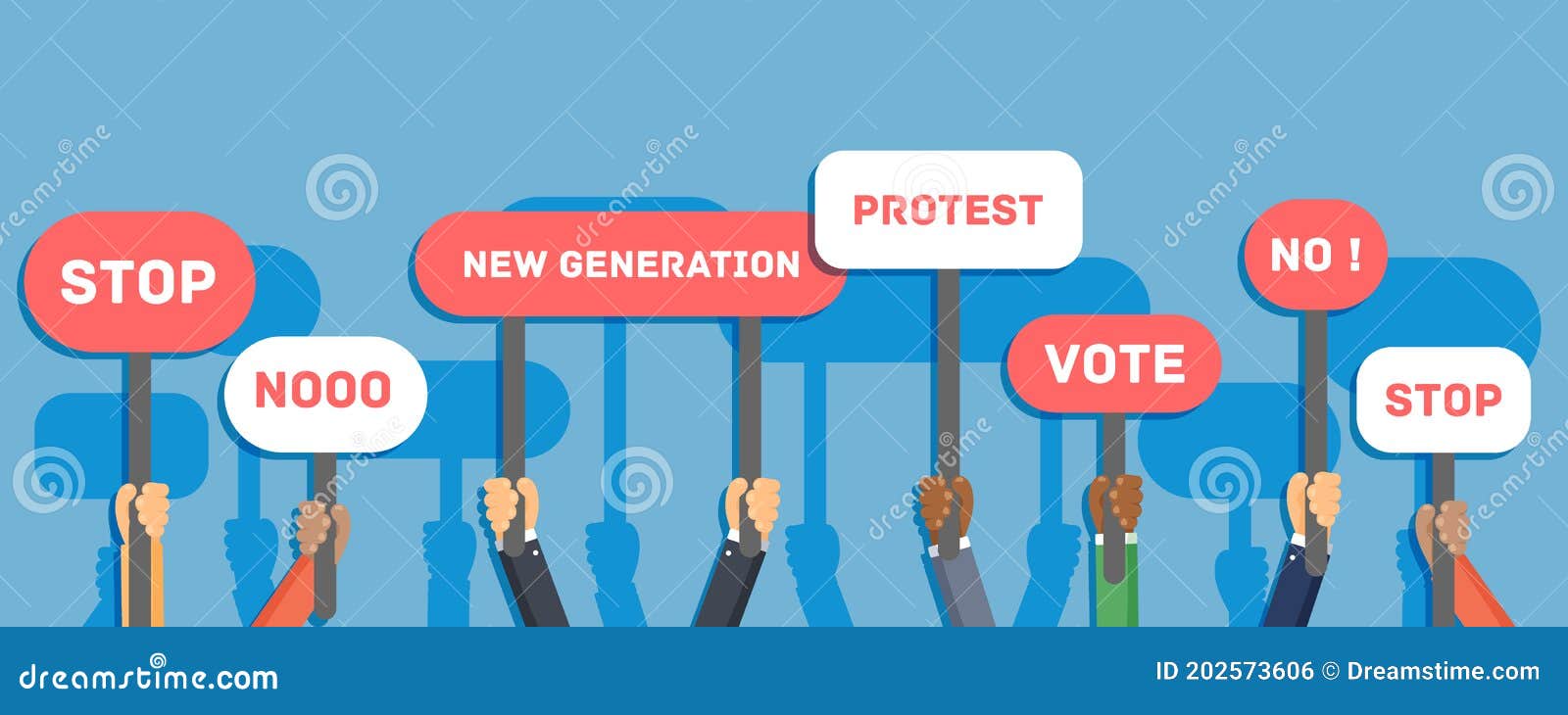 Protest, Voting, Demonstration Stock Illustration - Illustration of ...
