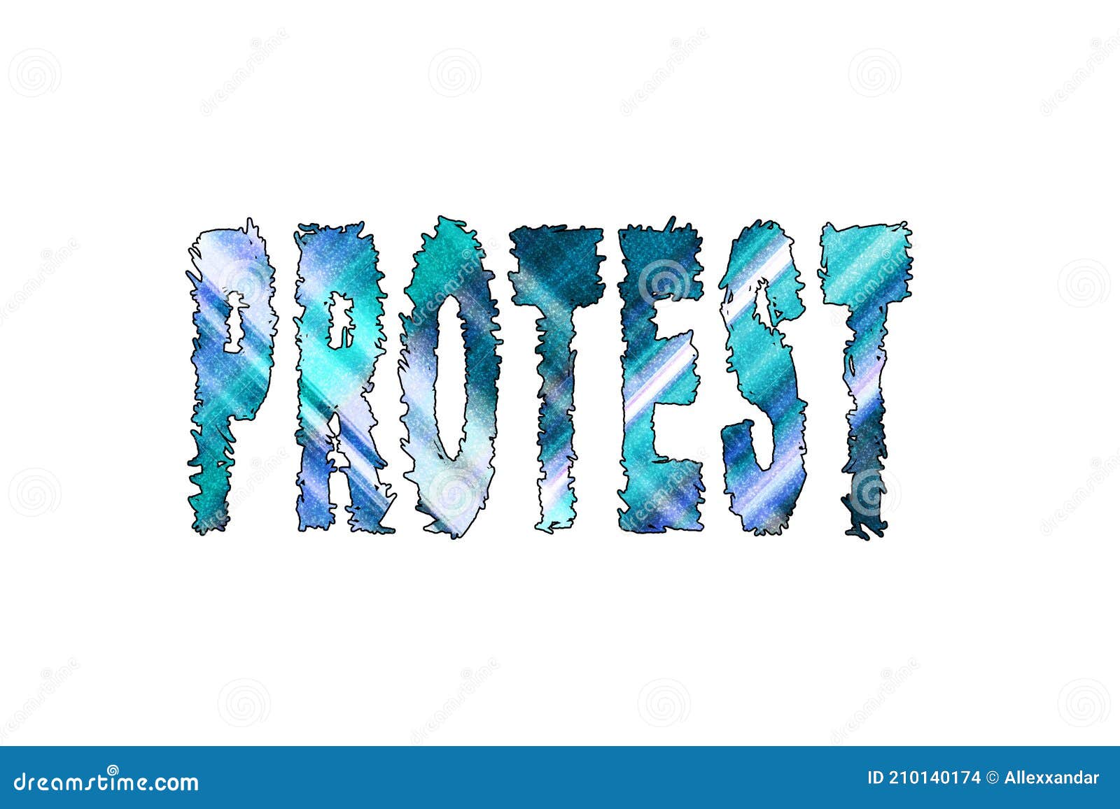 Protest Word, Banner, Poster and Sticker Stock Illustration ...