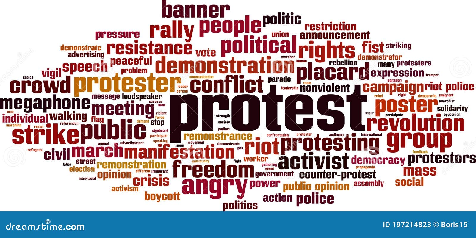 Protest word cloud stock vector. Illustration of individual - 197214823