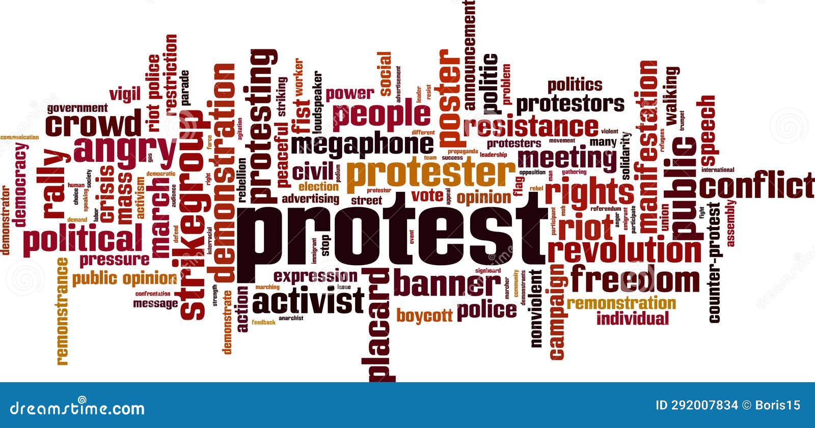 Protest word cloud stock illustration. Illustration of protest - 292007834