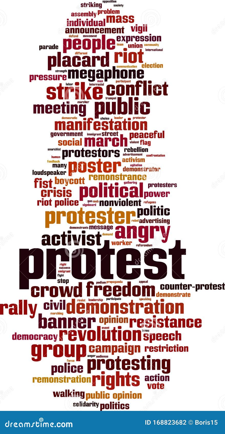 Protest word cloud stock vector. Illustration of democracy - 168823682