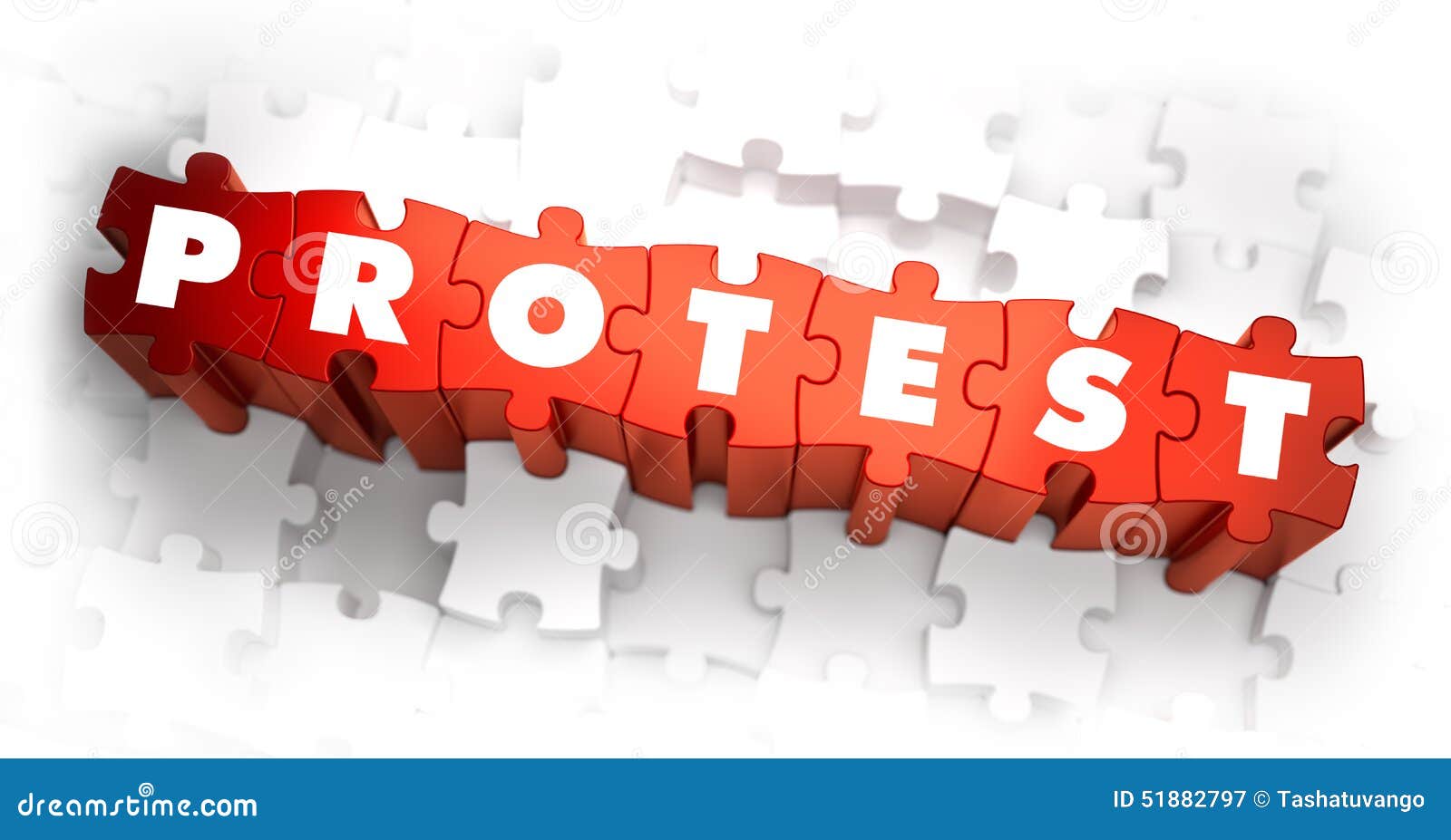 Protest - Word on Red Puzzles. Stock Illustration - Illustration of ...