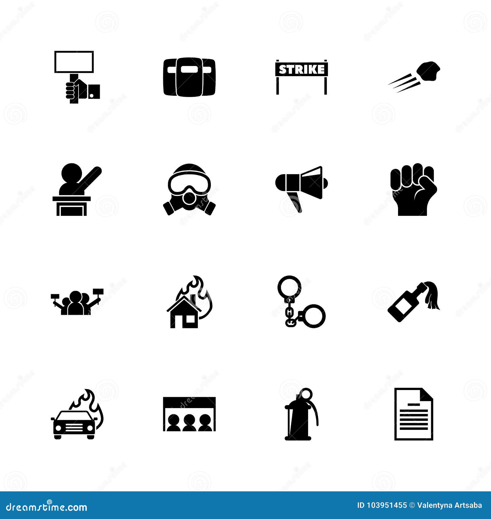 Protesta - Iconos Planos Del Vector Ilustración del Vector ...