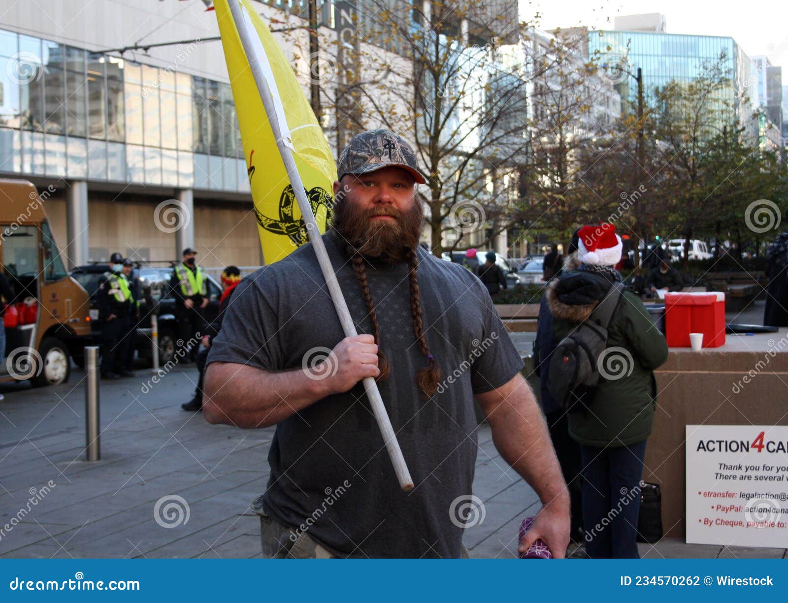 Protestants with Posters Marching in Downtown of Vancouver, Canada ...