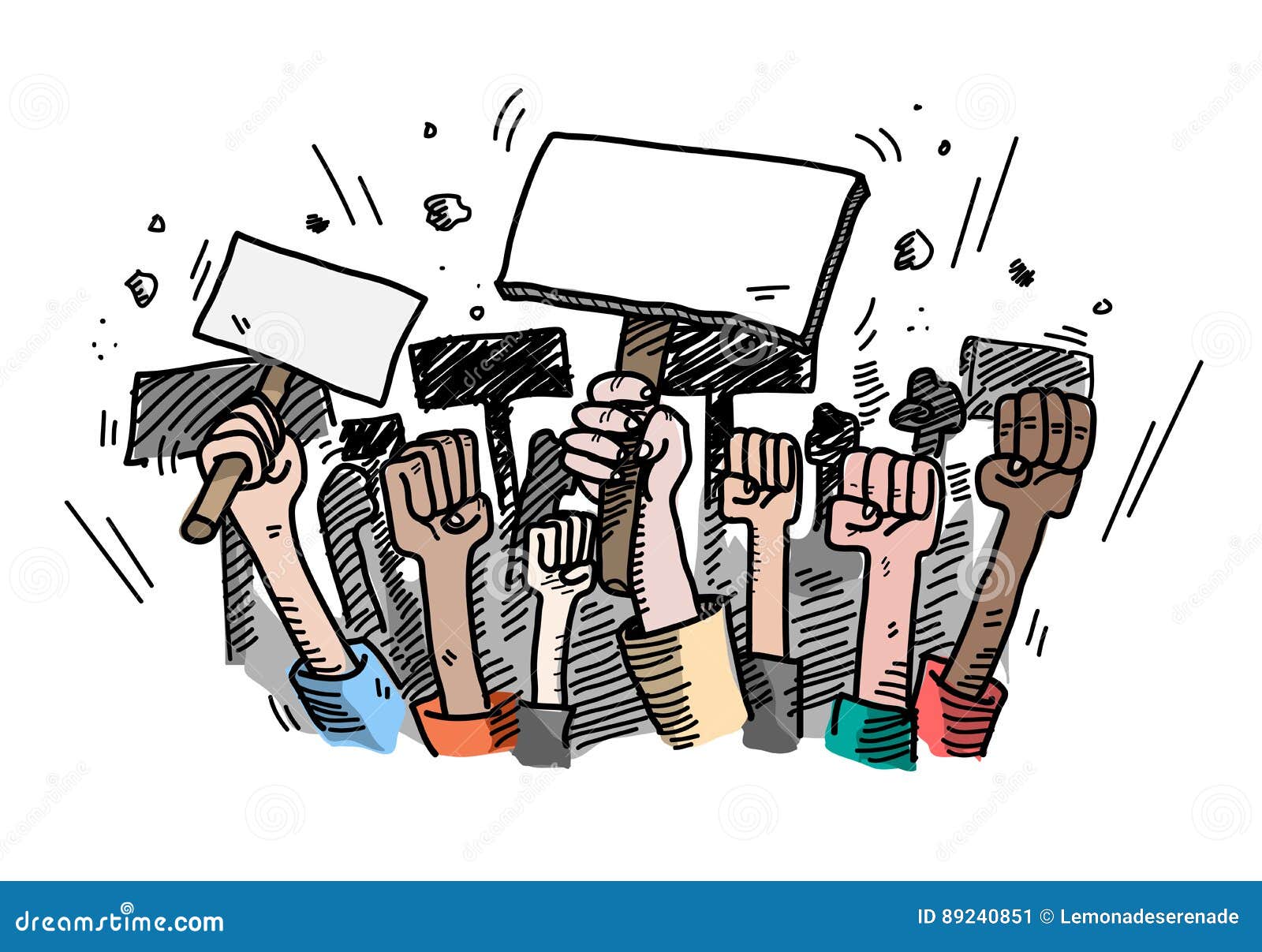 Protestation des personnes illustration de vecteur. Illustration du ...