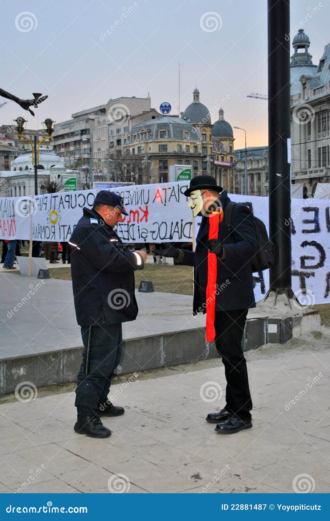 Protester Being Legitimized in Bucharest Editorial Photography - Image ...