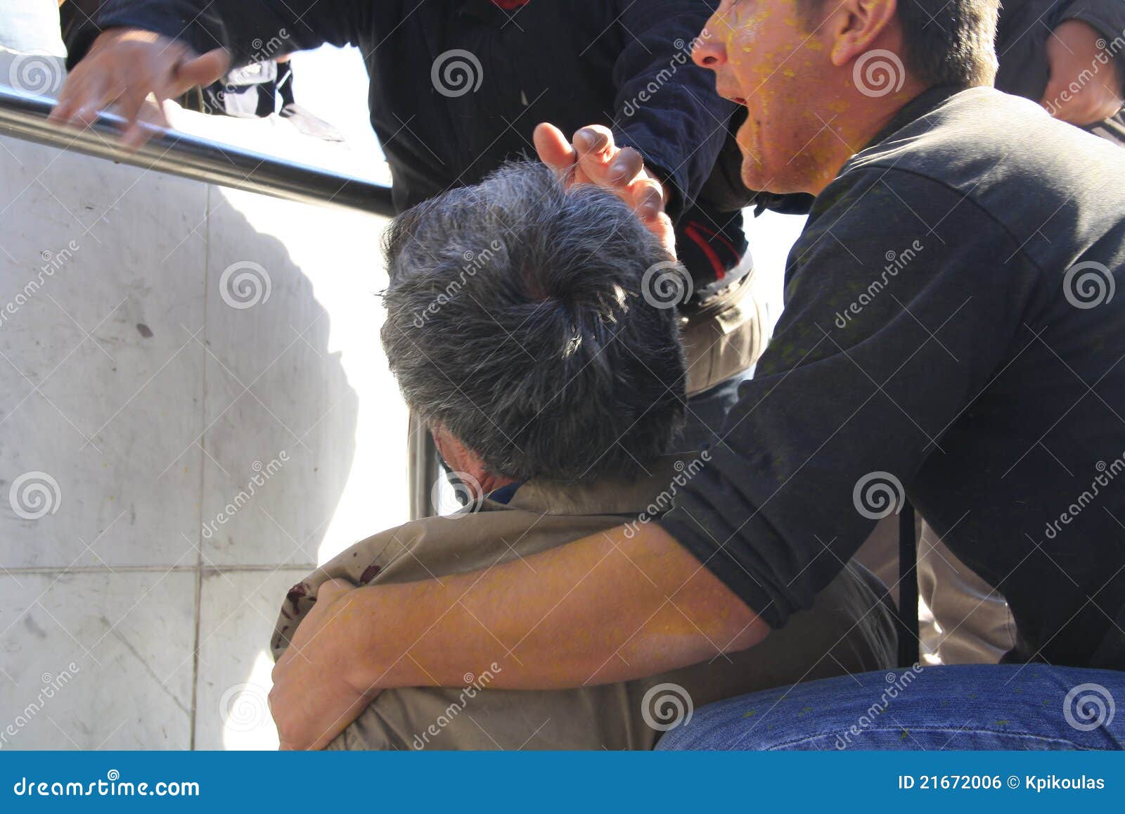 Protester Bleeding in the Head from Rock Editorial Photo - Image of ...