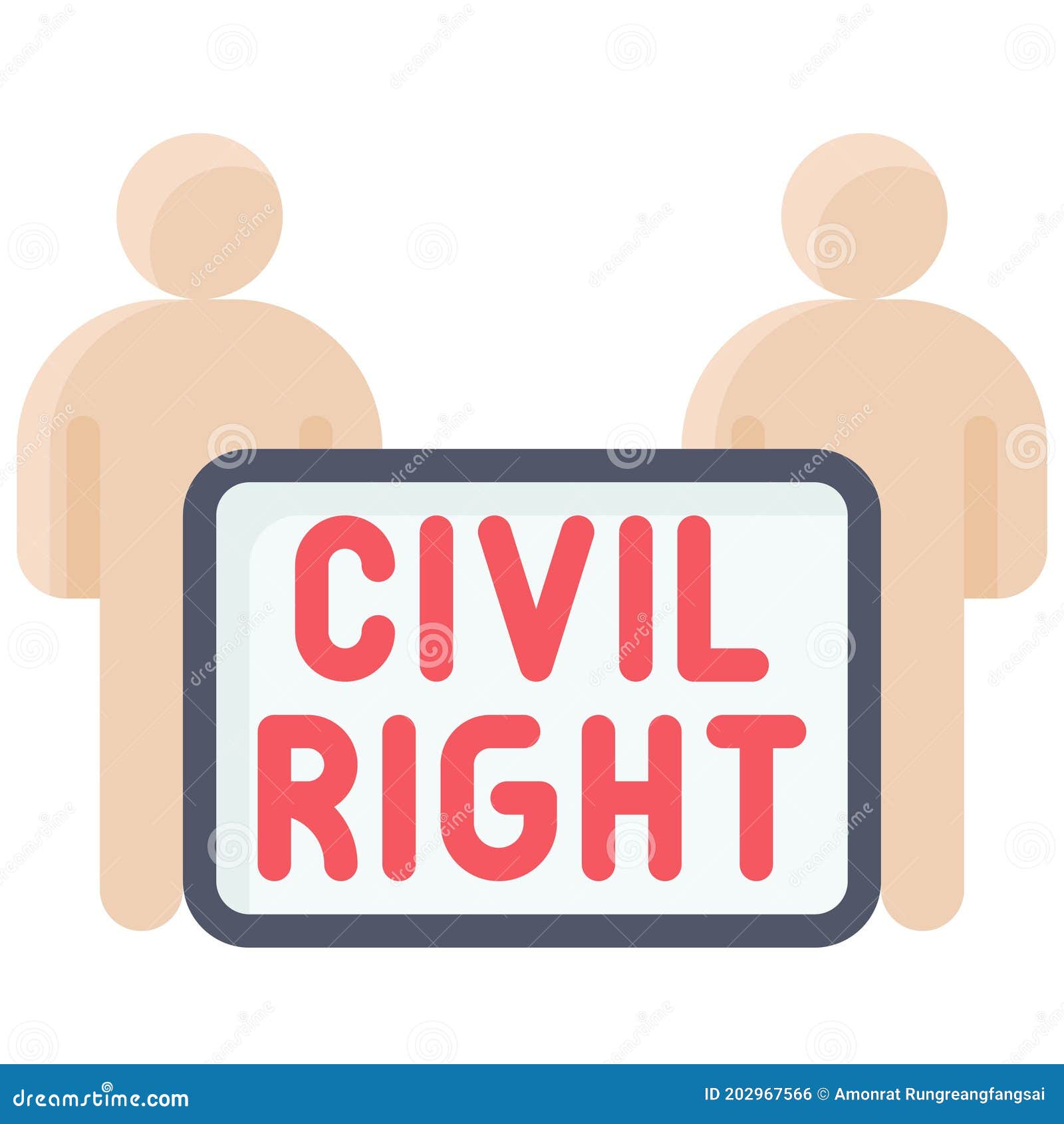 Protester with Civil Right Sign Icon, Protest Related Vector Stock ...