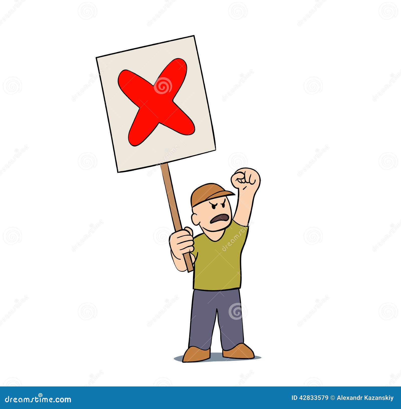 Protester stock vector. Illustration of problems, concepts - 42833579