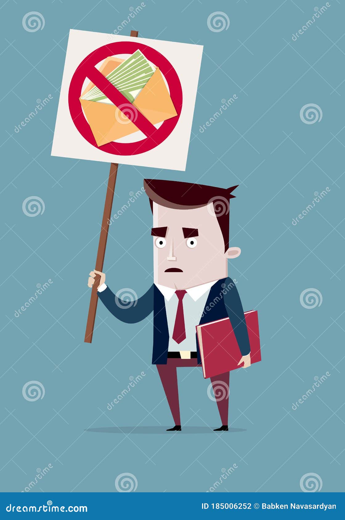 Stop Bribery And Corruption Icon Cartoon Vector | CartoonDealer.com ...