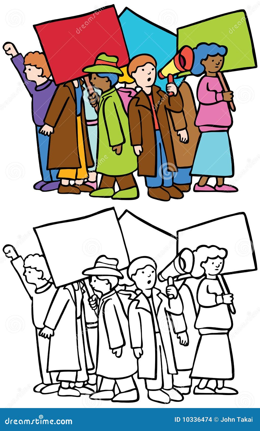 Protesters stock vector. Illustration of decoration, pacing - 10336474