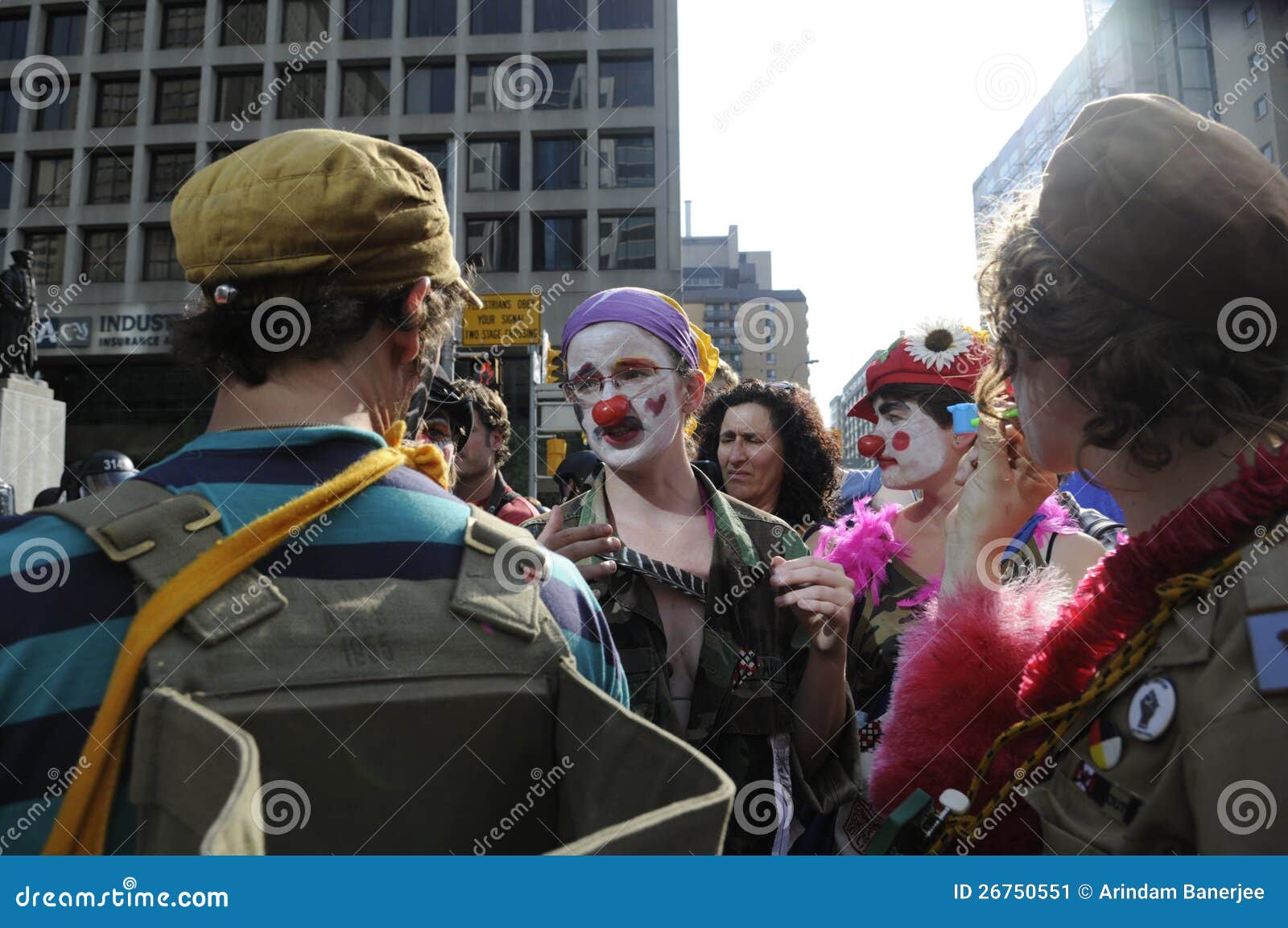 Protesters Dressed As Clowns. Editorial Photo - Image of discuss ...
