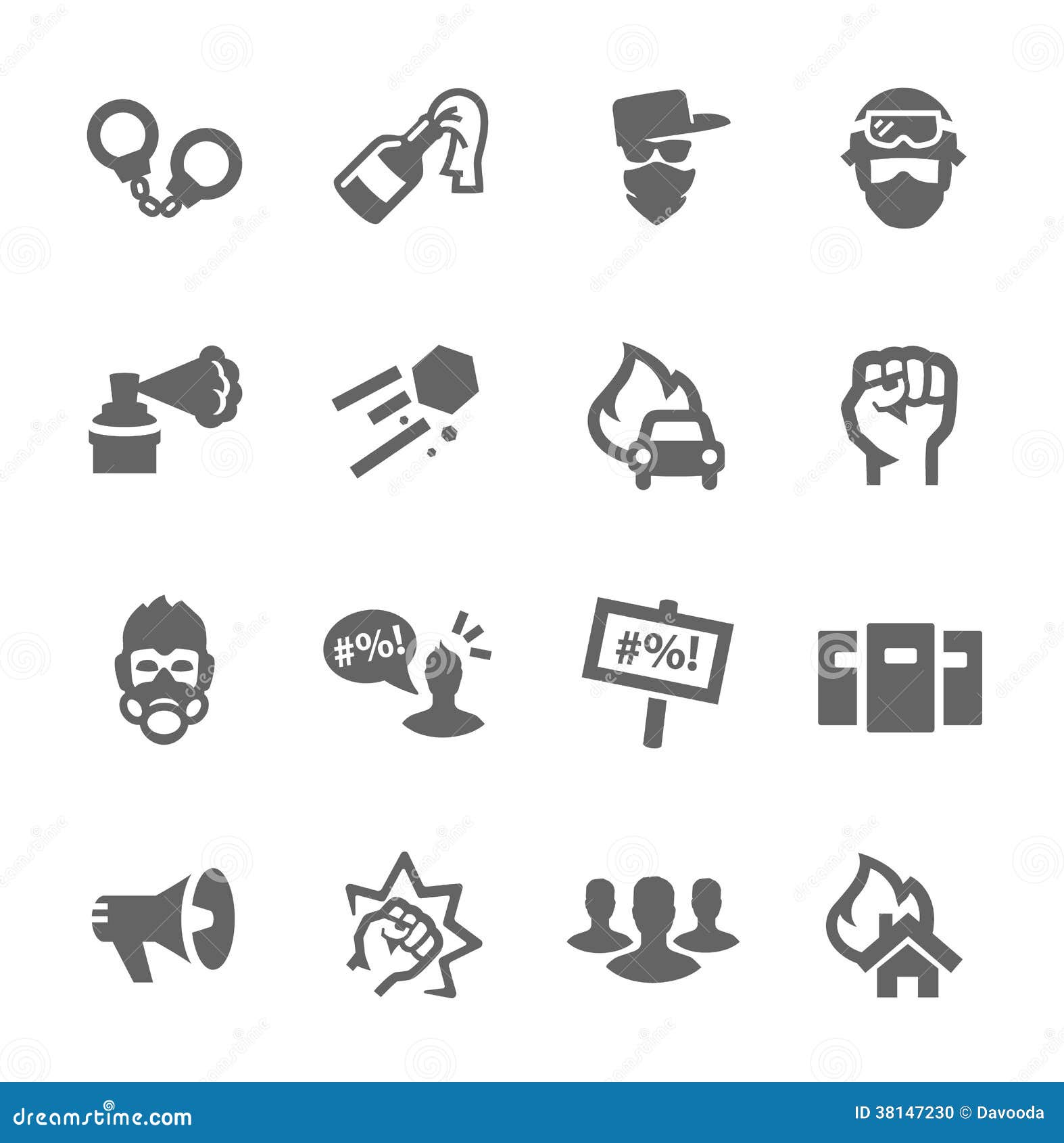 Protesters icons stock vector. Illustration of group - 38147230