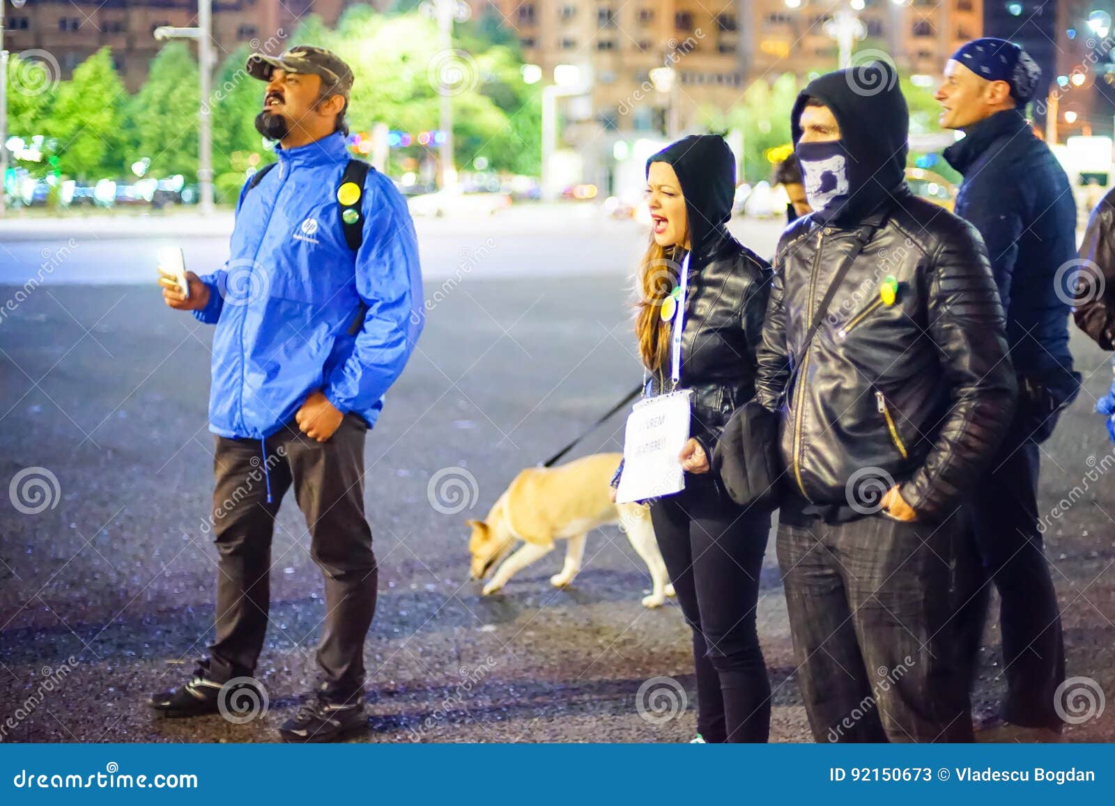 Protesters Shouting - 99 Days of Protest, Bucharest, Romania Editorial ...