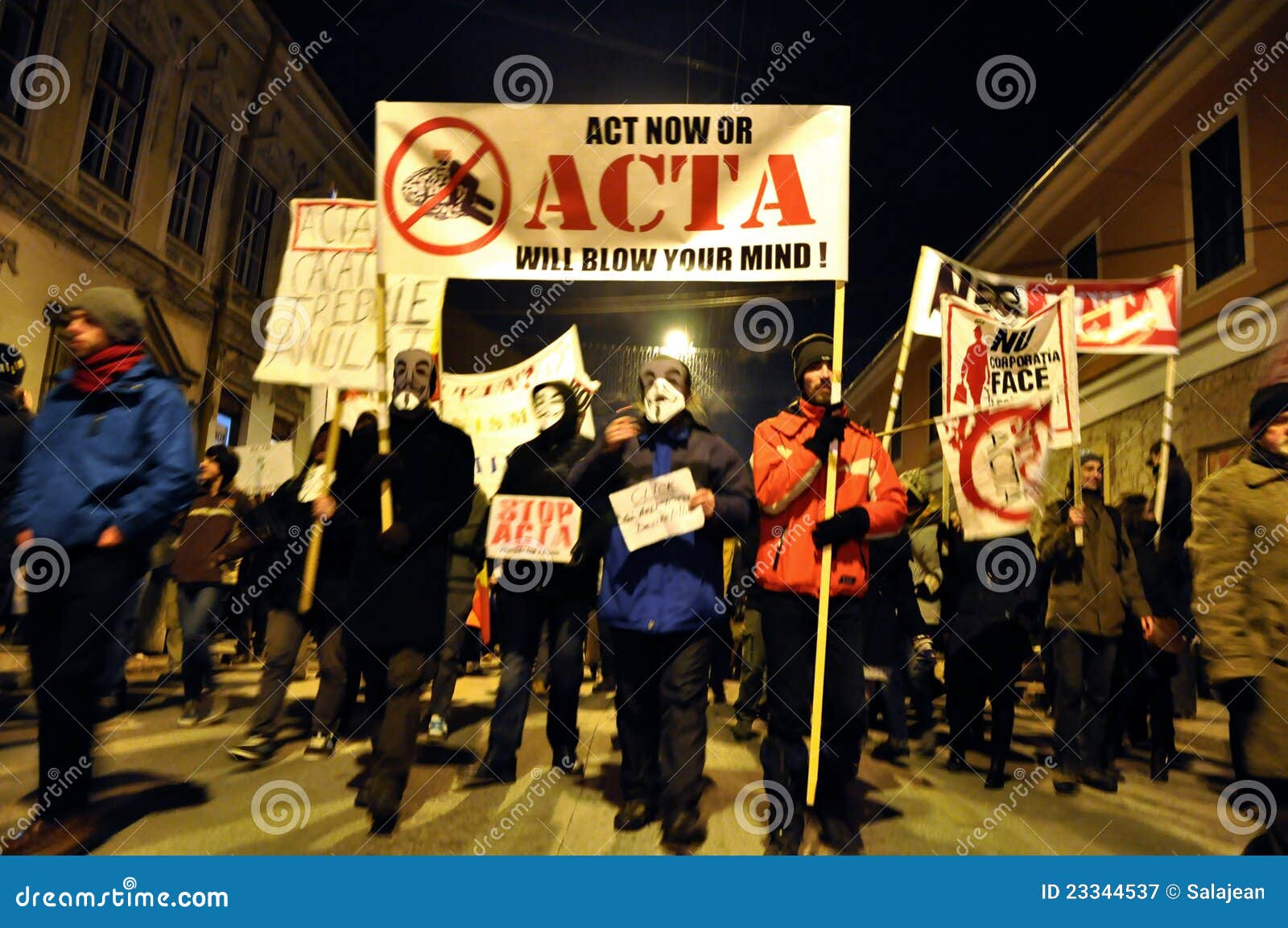 Protesting Against ACTA and Government Editorial Photography - Image of ...