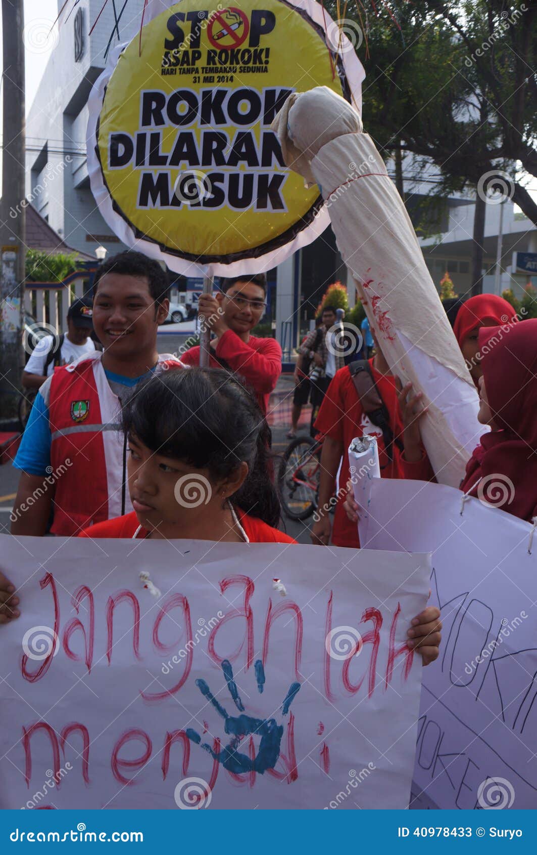 Protesting against smoking editorial stock photo. Image of street ...