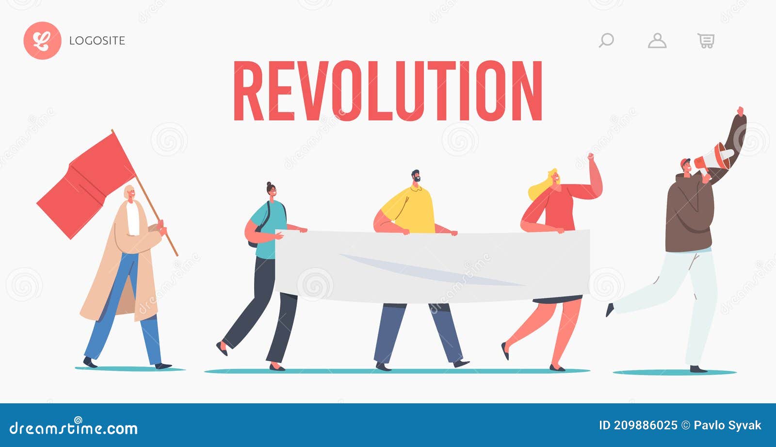 Protesting People with Placards and Signboard on Revolution Strike or ...