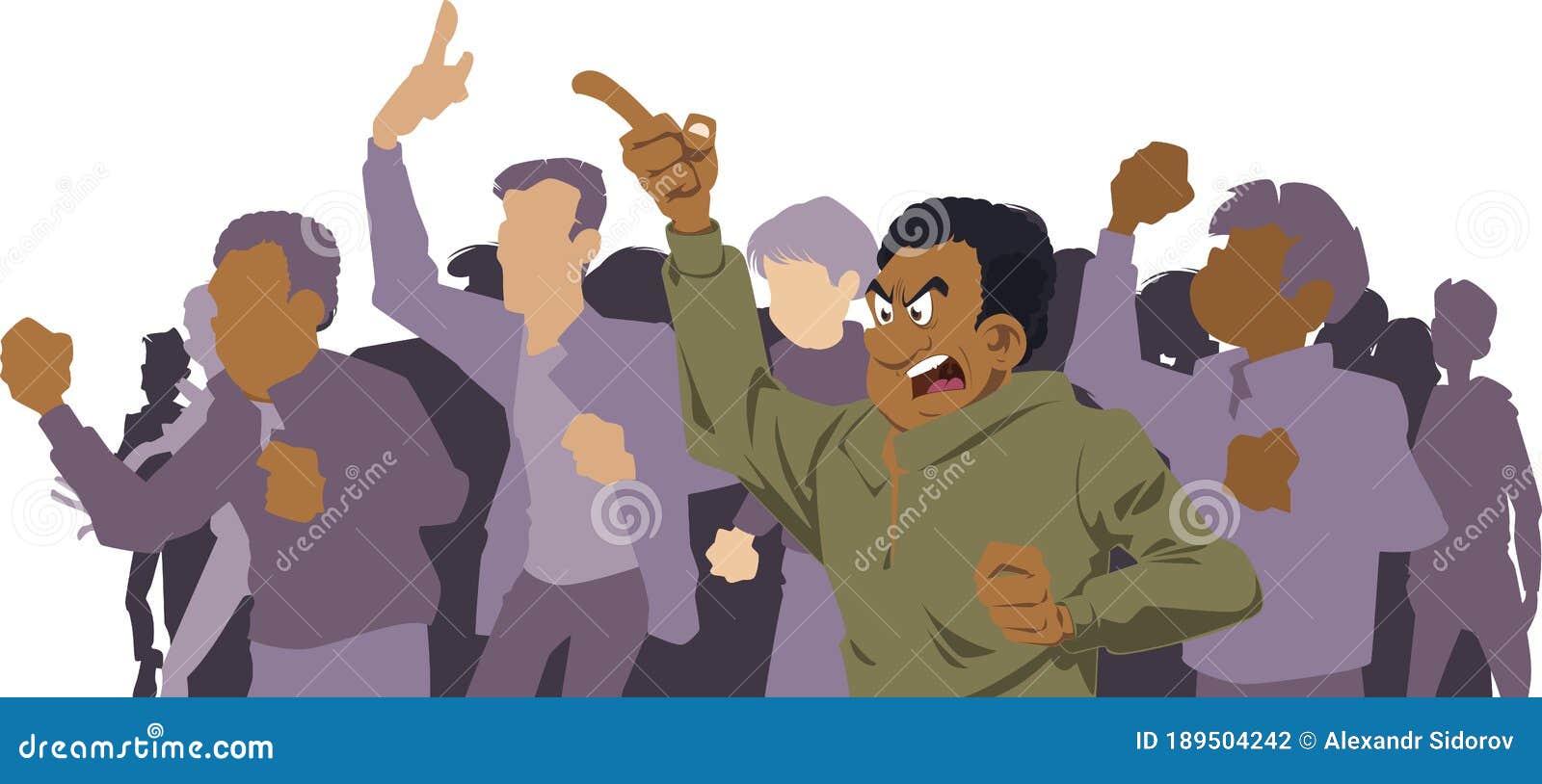 Protesting People. Riots in Street Stock Vector - Illustration of fists ...