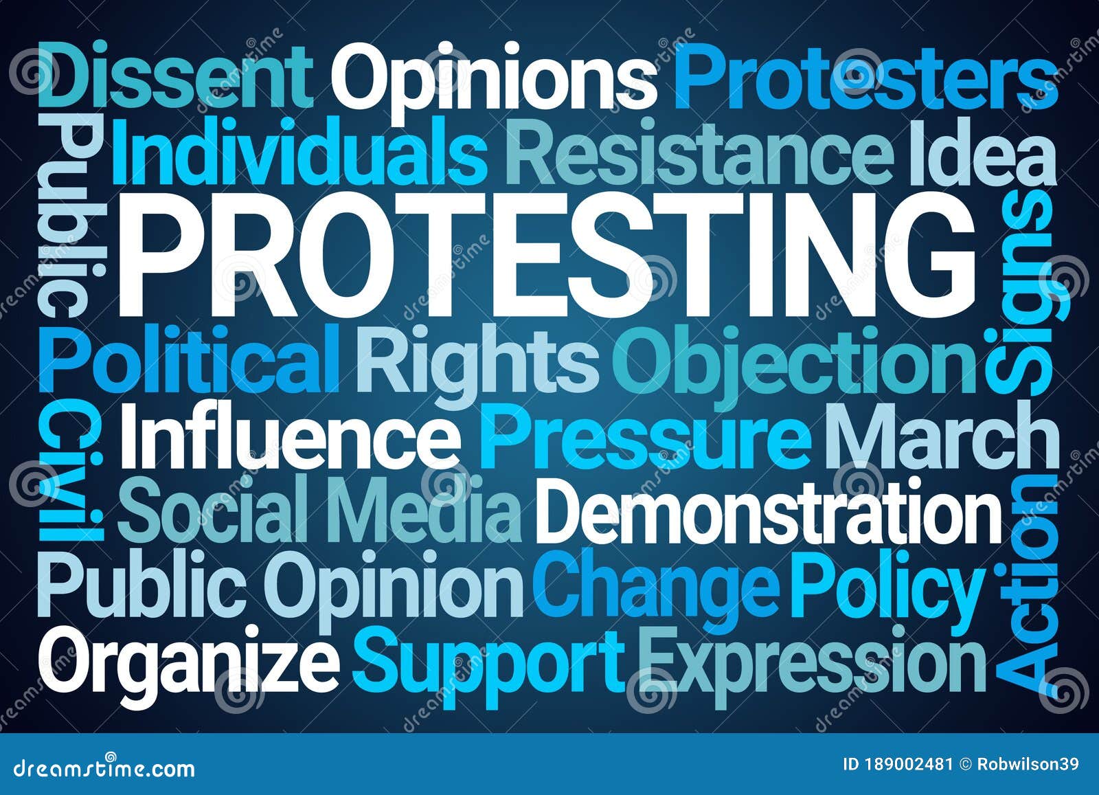 Protesting Word Cloud stock illustration. Illustration of media - 189002481