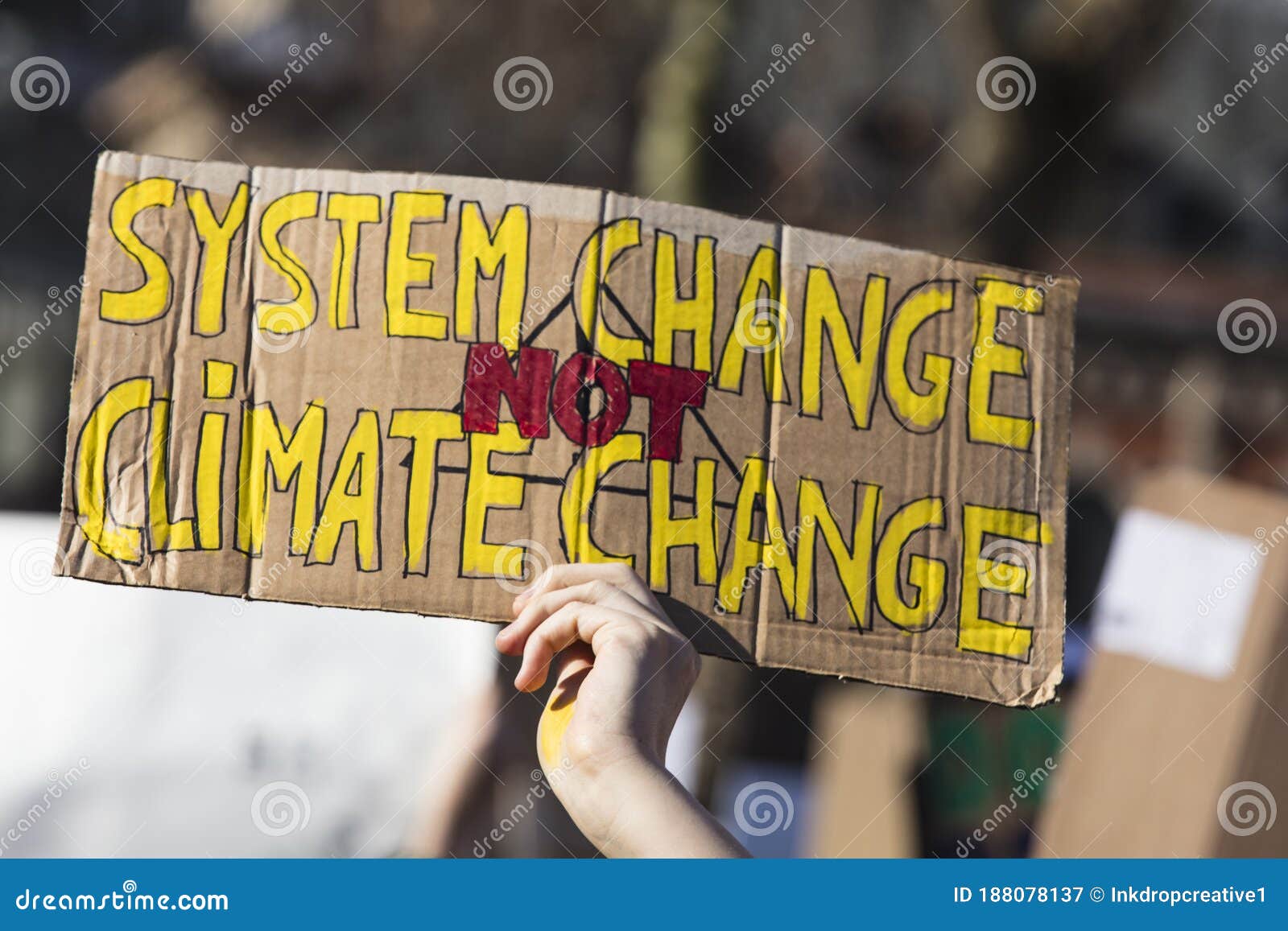 Protestors Holding Climate Change Banners at a Protest Editorial ...