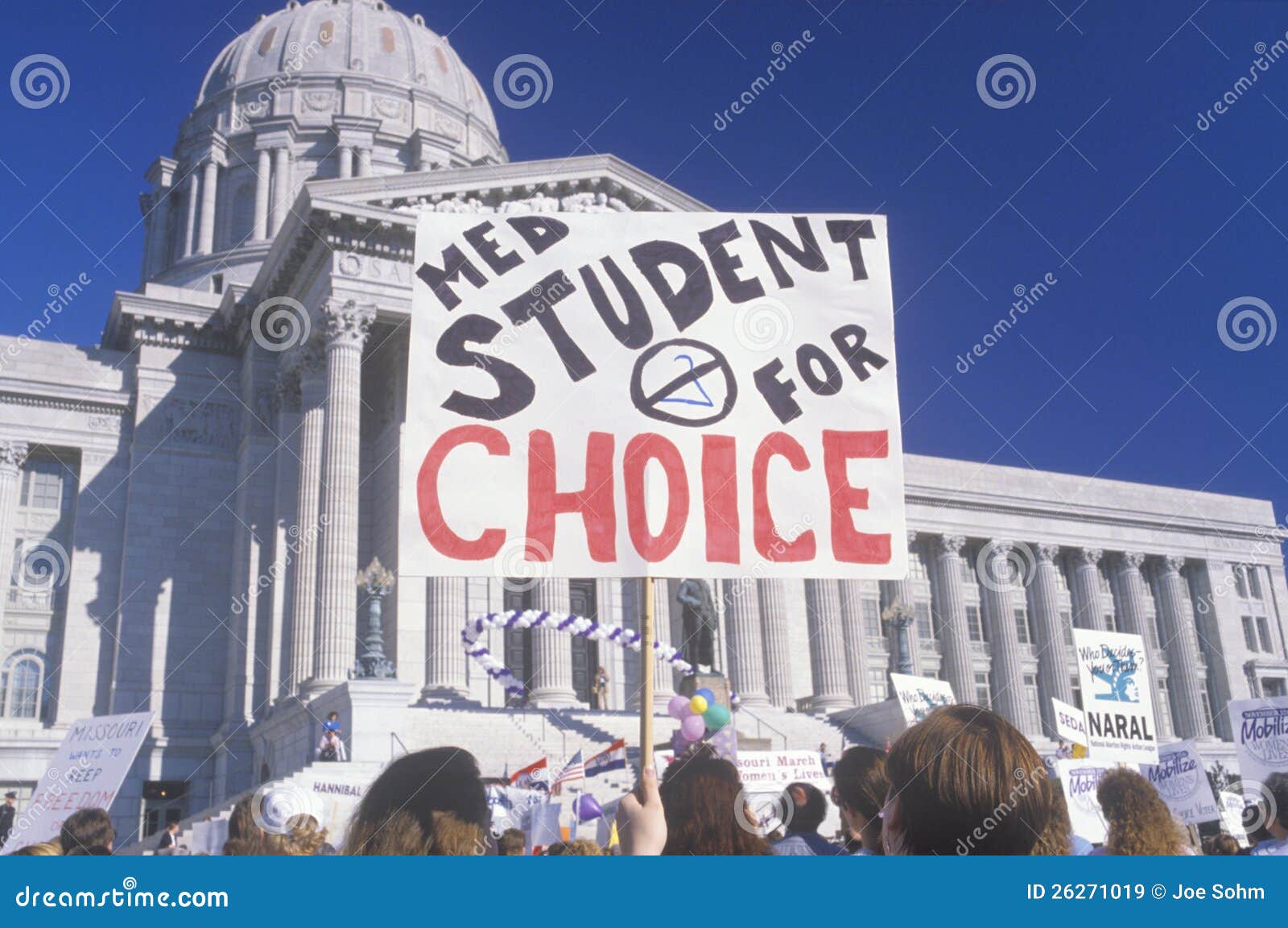 Protestors with Signs at Pro-choice Rally Editorial Stock Image - Image ...