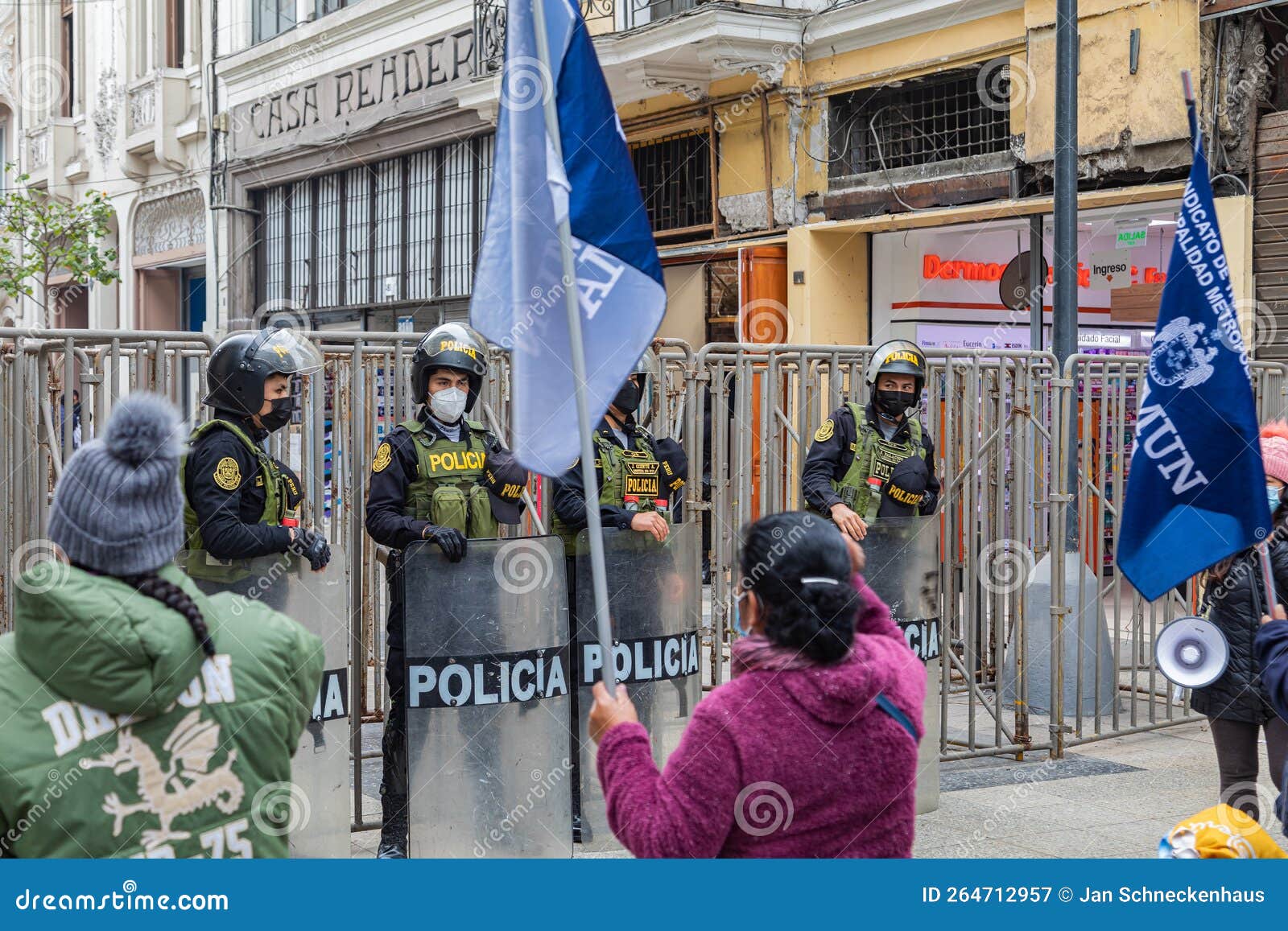 Protests by Unions for Better Working Conditions Against Lima ...