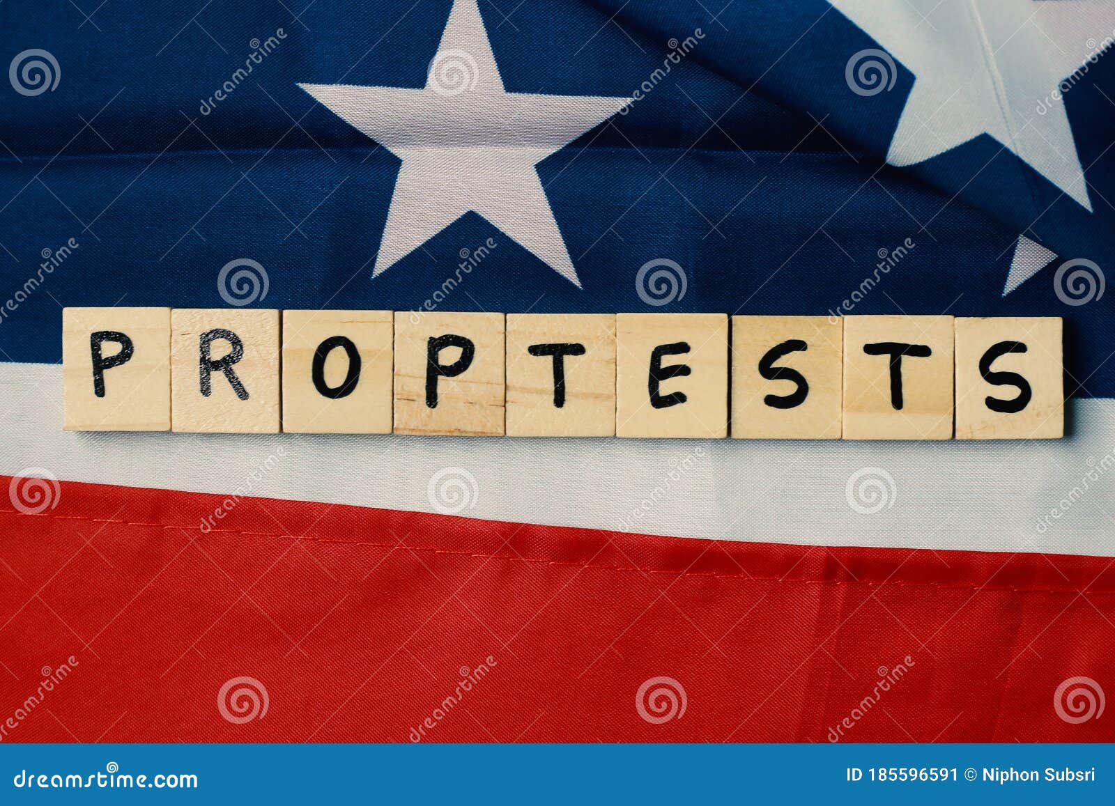 Protests Word on Wood Plate for Social Content Stock Image - Image of ...