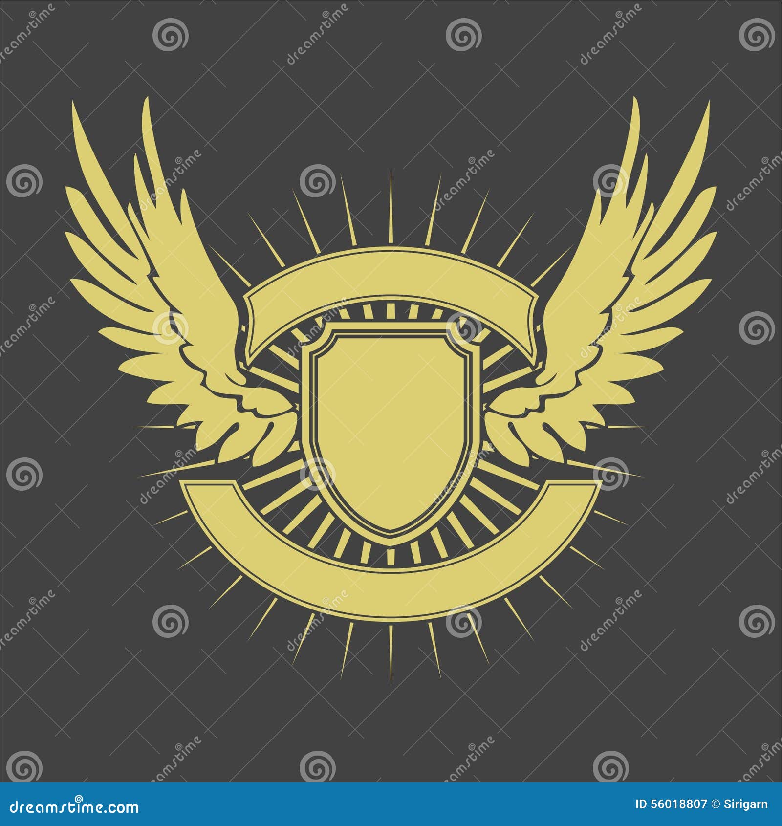 Protetor Com Asas Asas E Protetor Do Ouro No Fundo Cinzento Ilustração ...