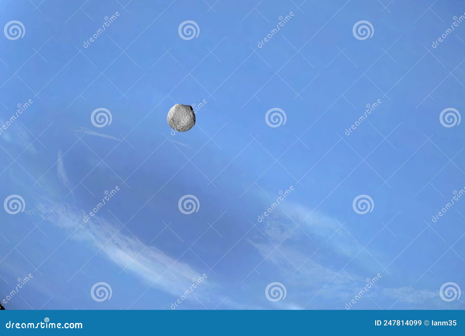 Proteus Orbiting Around Neptune Planet. 3d Render Stock Illustration ...