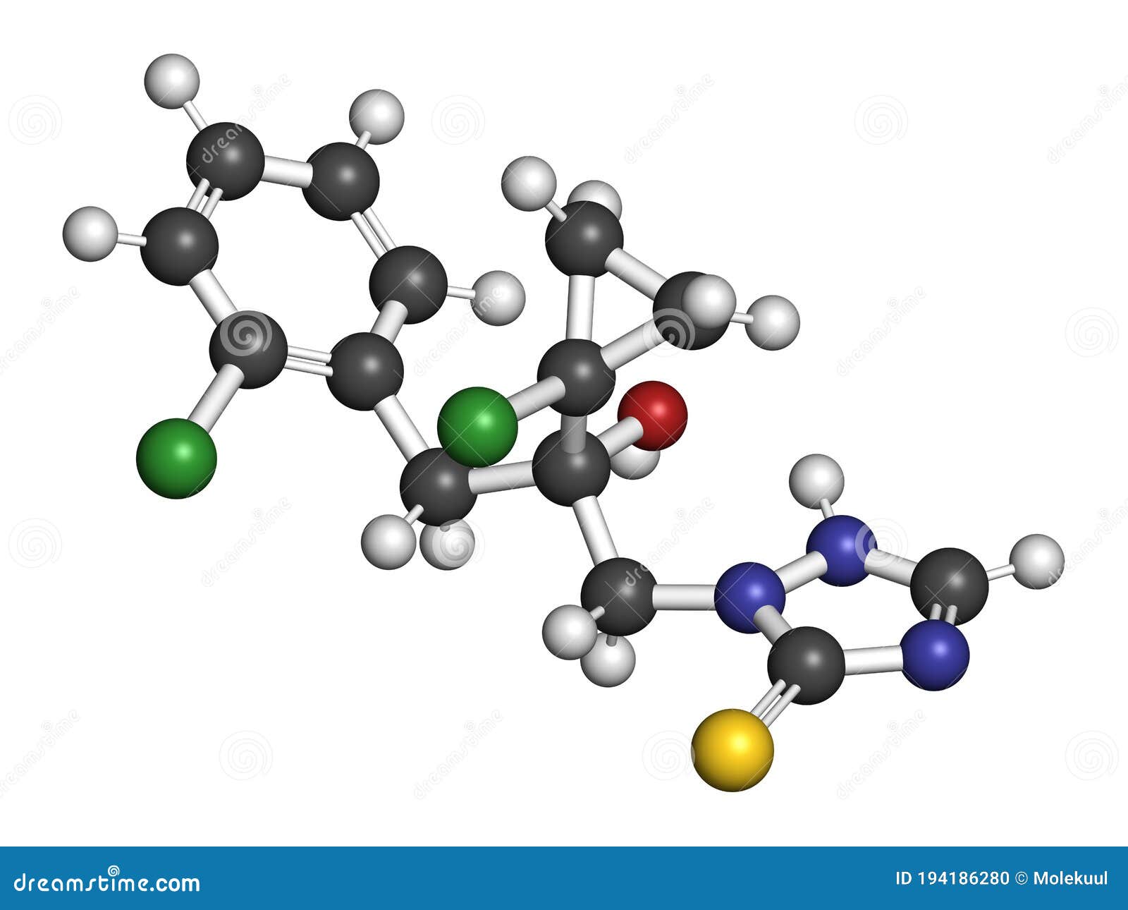 Prothioconazole Fungicide Molecule. 3D Rendering Stock Illustration ...