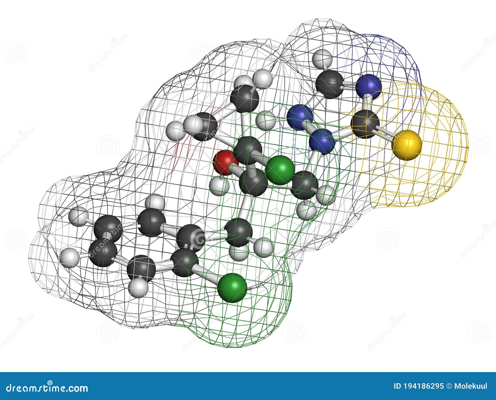 Prothioconazole Fungicide Molecule. 3D Rendering Stock Illustration ...