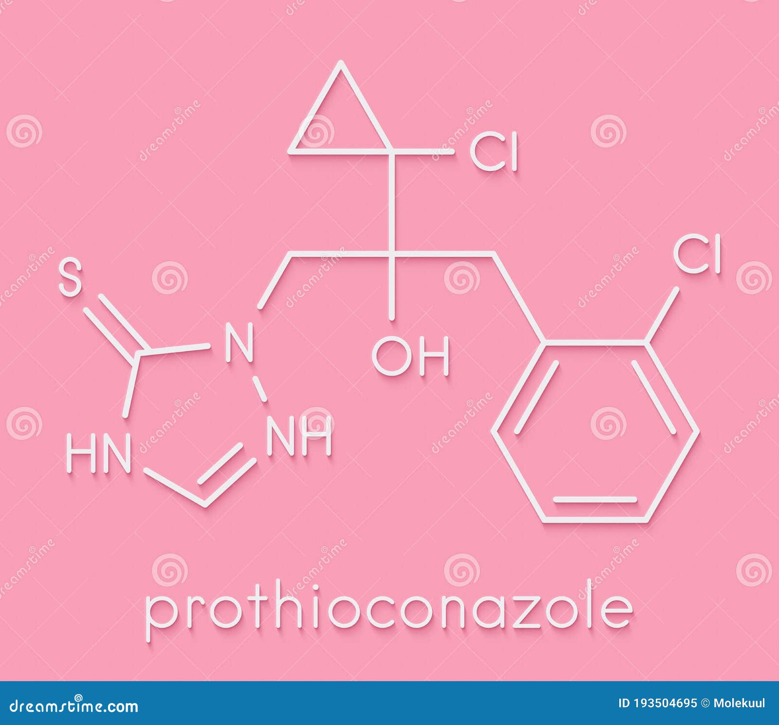 Prothioconazole Fungicide Molecule. Skeletal Formula Stock Illustration ...