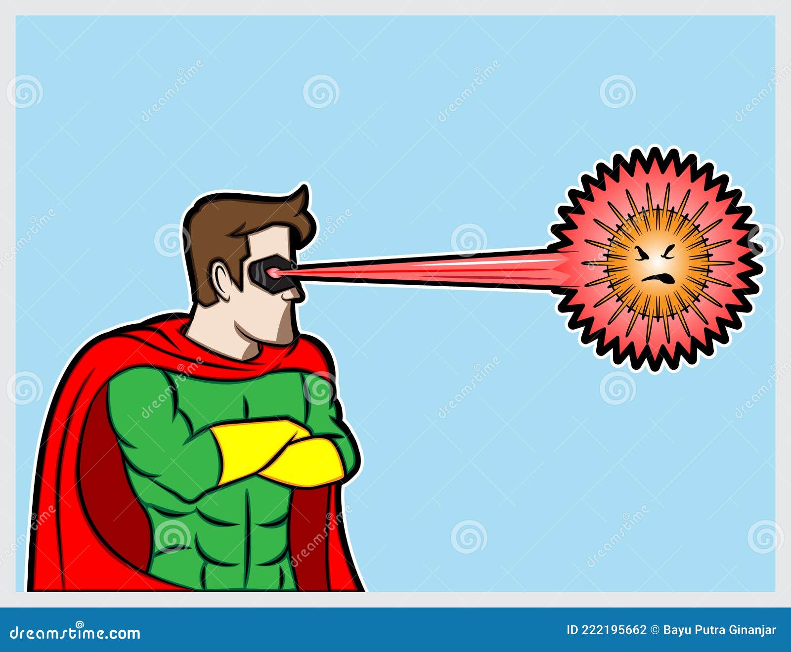 Superheroes Defeating Corona Virus with Laser Beam View Stock Vector ...