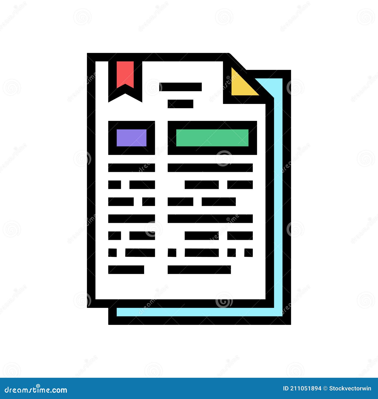 Protocol Document Color Icon Vector Illustration Stock Vector ...