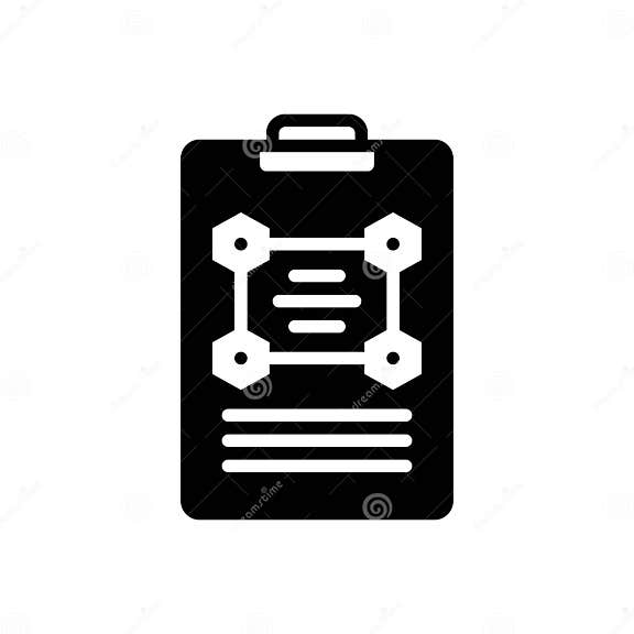 Black Solid Icon for Protocol, Document and Collection Stock Vector ...