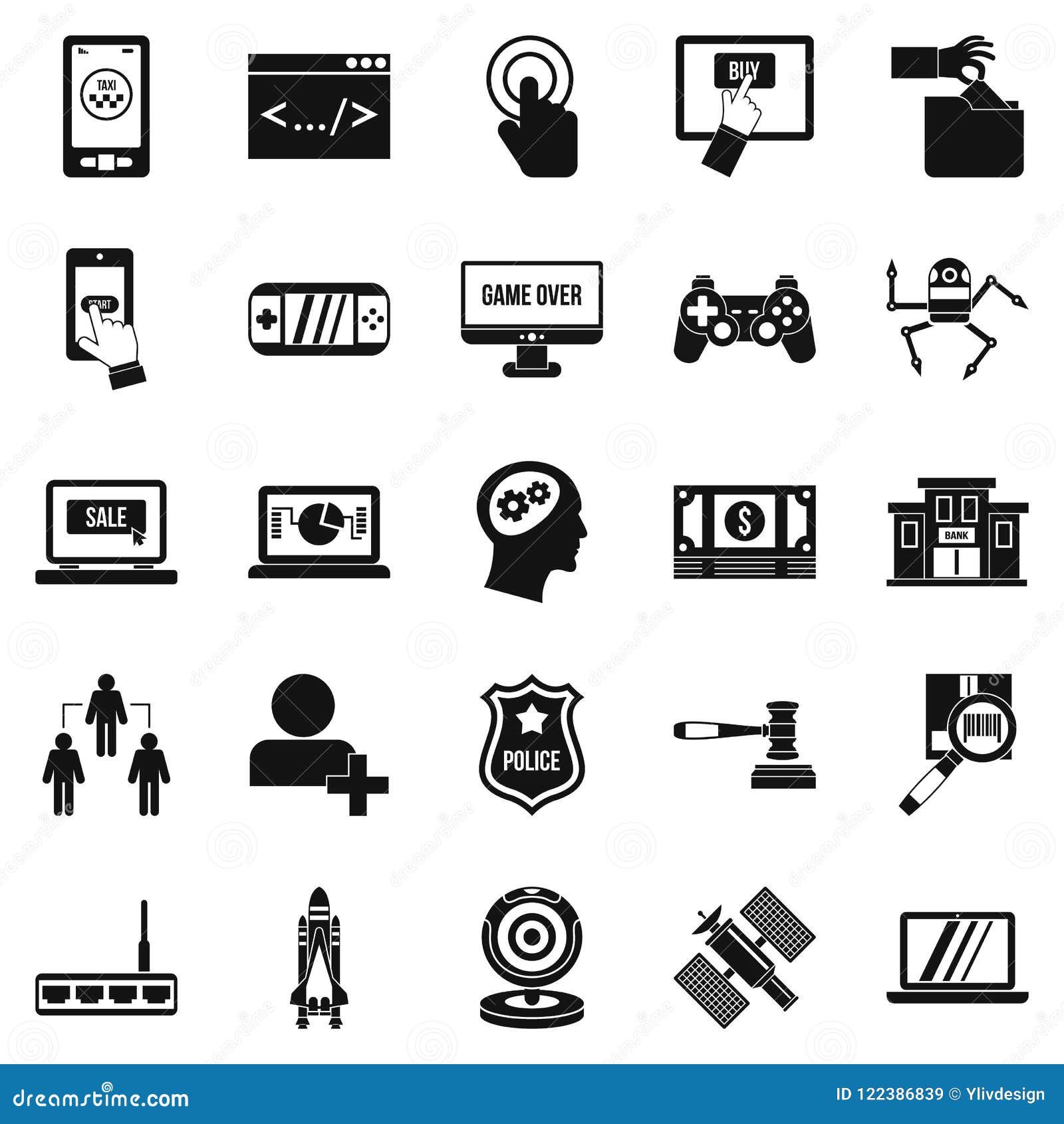 Protocol Icons Set, Simple Style Stock Vector - Illustration of cloud ...